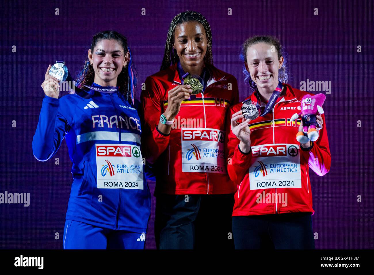 Rome, Italy. 08th June, 2024. French Auriana Lazraq-Khlass, Belgian Nafissatou Nafi Thiam and ...