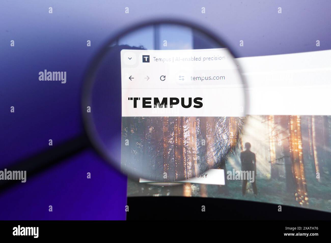 In this photo illustration, the homepage of the Tempus AI - Precision ...