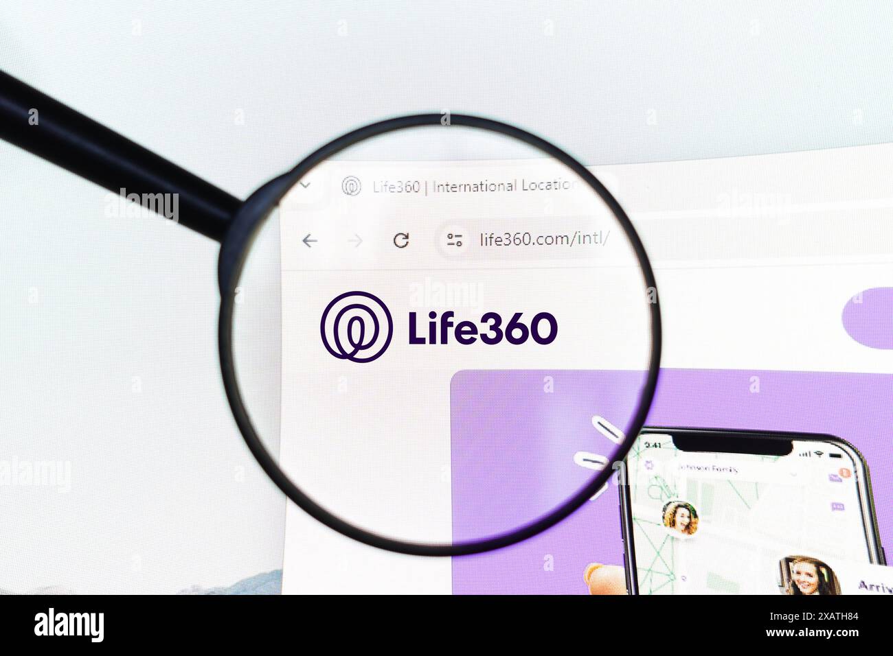 In this photo illustration, the homepage of the Life 360 Inc. website seen on a computer screen ...