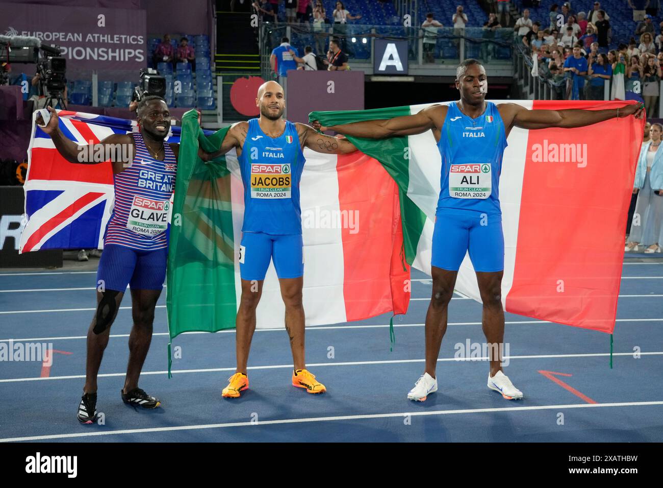 Bronze medalist Romell Glave, of Britain, gold medalist Lamont Marcell ...