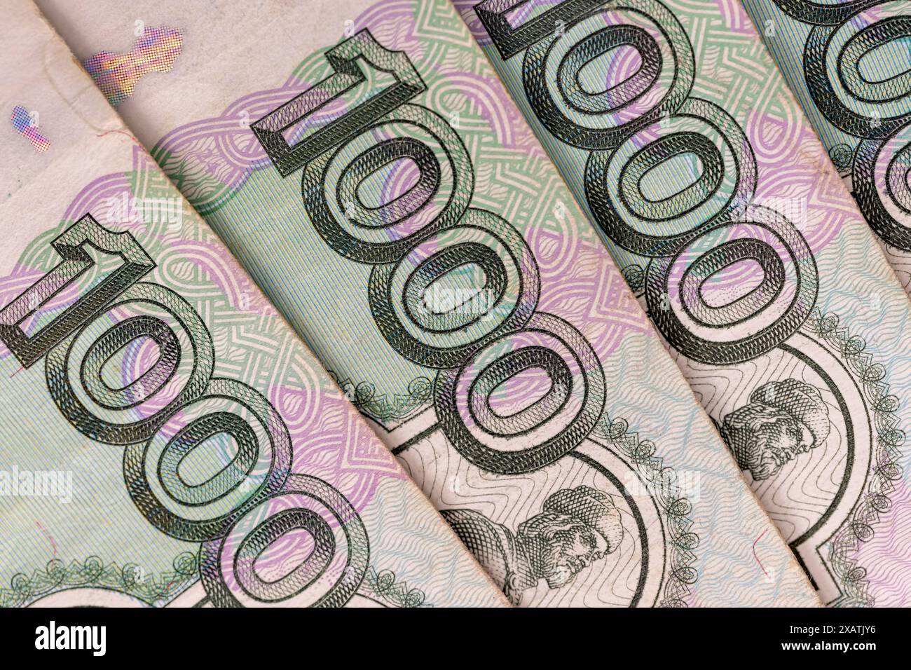 cash old Russian money, cash banknotes of the Russian Federation Stock ...