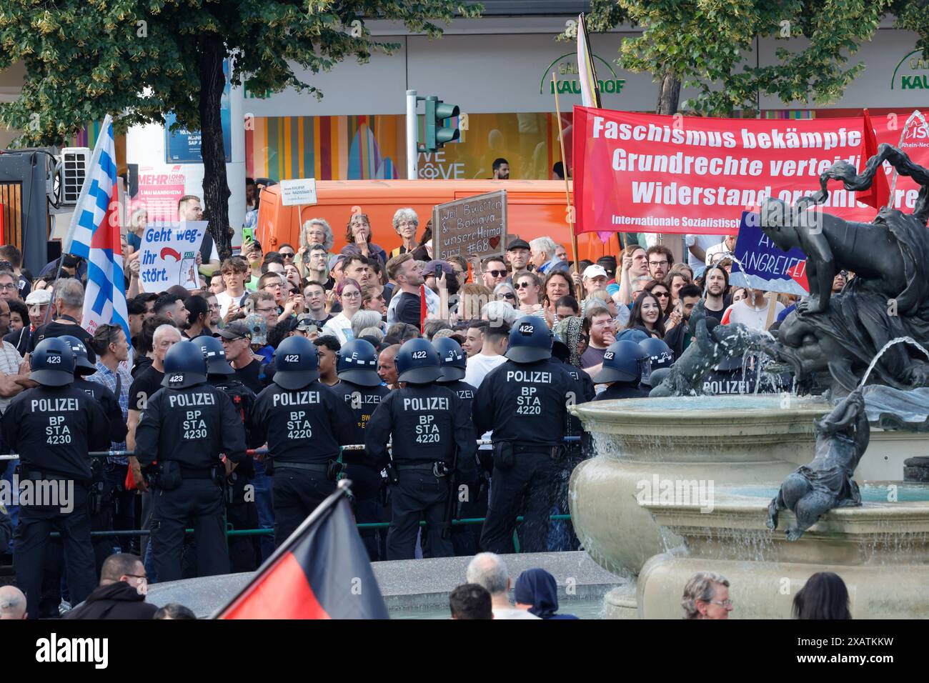 07.06.2024 Mannheim Paradeplatz Veranstaltung der AfD nach tödlicher ...