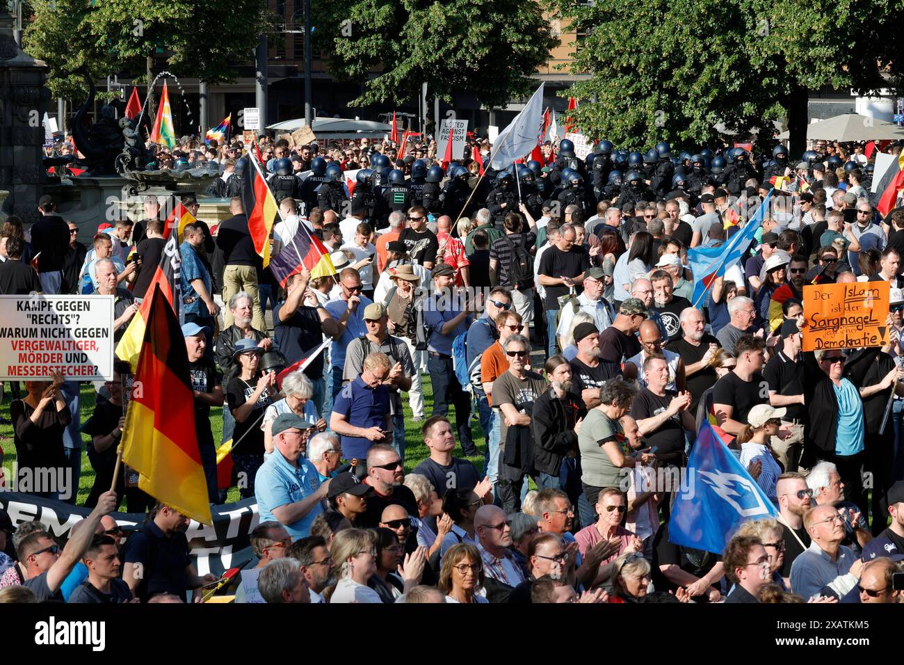 07.06.2024 Mannheim Paradeplatz Veranstaltung der AfD nach tödlicher ...