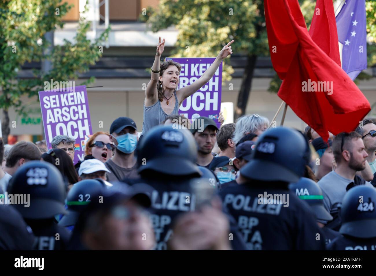 07.06.2024 Mannheim Paradeplatz Veranstaltung der AfD nach tödlicher Messerattacke in Mannheim ...