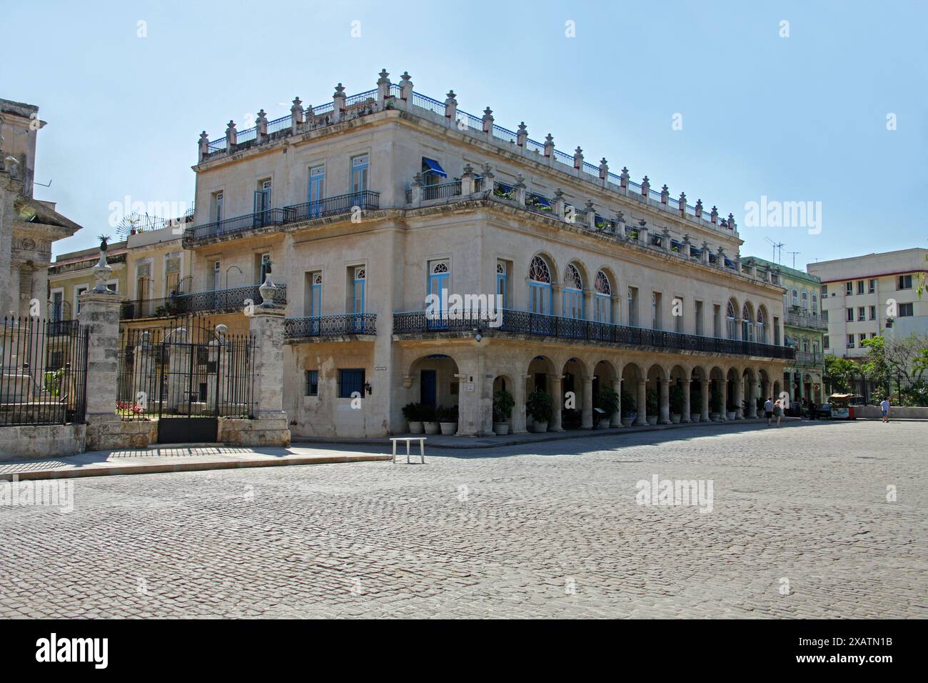 Hotel Santa Isabel, Plaza de Armas, Havana, Cuba, Caribbean Stock Photo ...