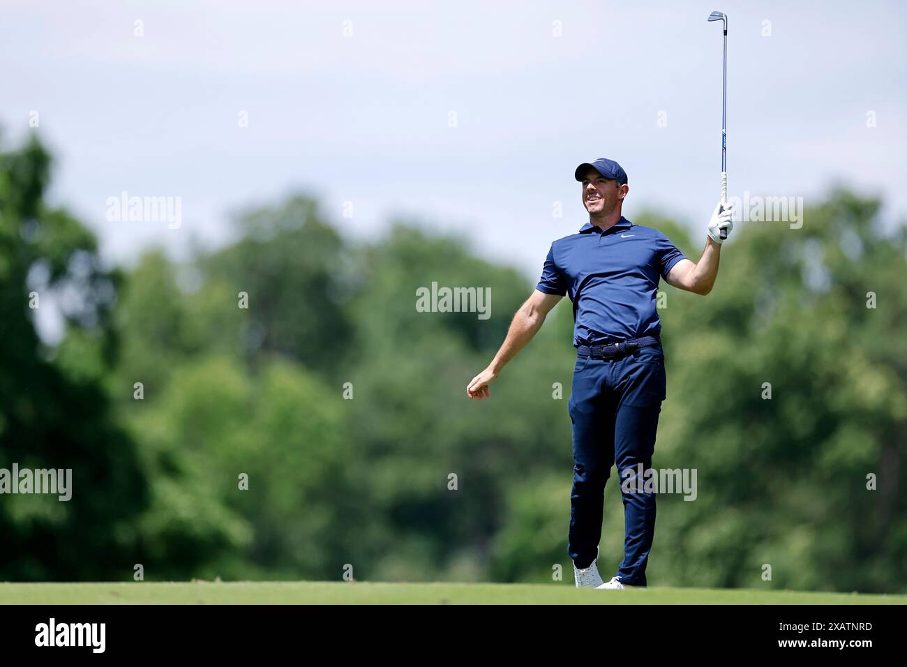 DUBLIN, OH - JUNE 08: Rory McIlroy (NIR) plays a shot at the ninth hole ...