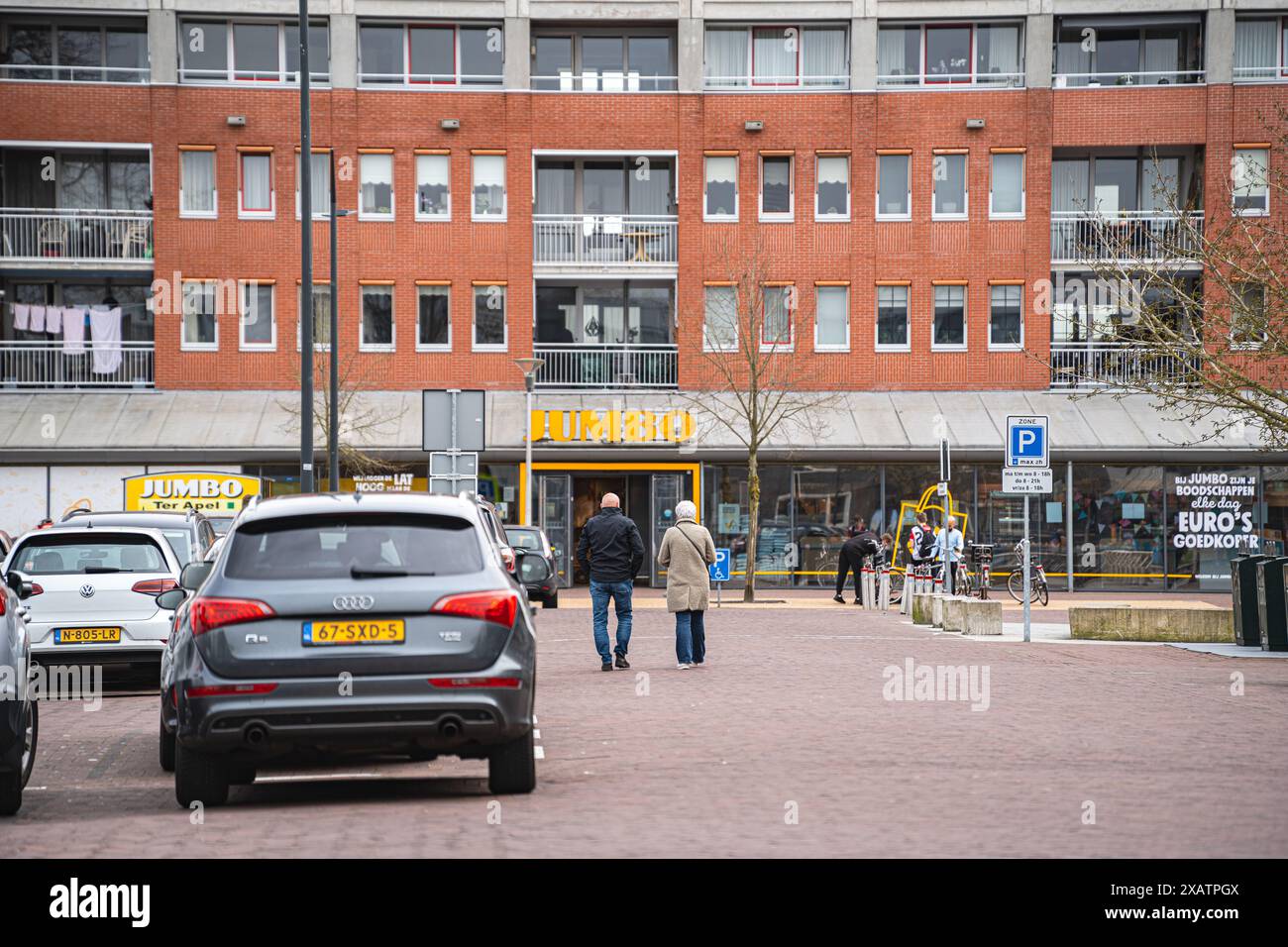 Ter Apel, the Netherlands - March 30, 2024: Parking Spots at Shopping ...