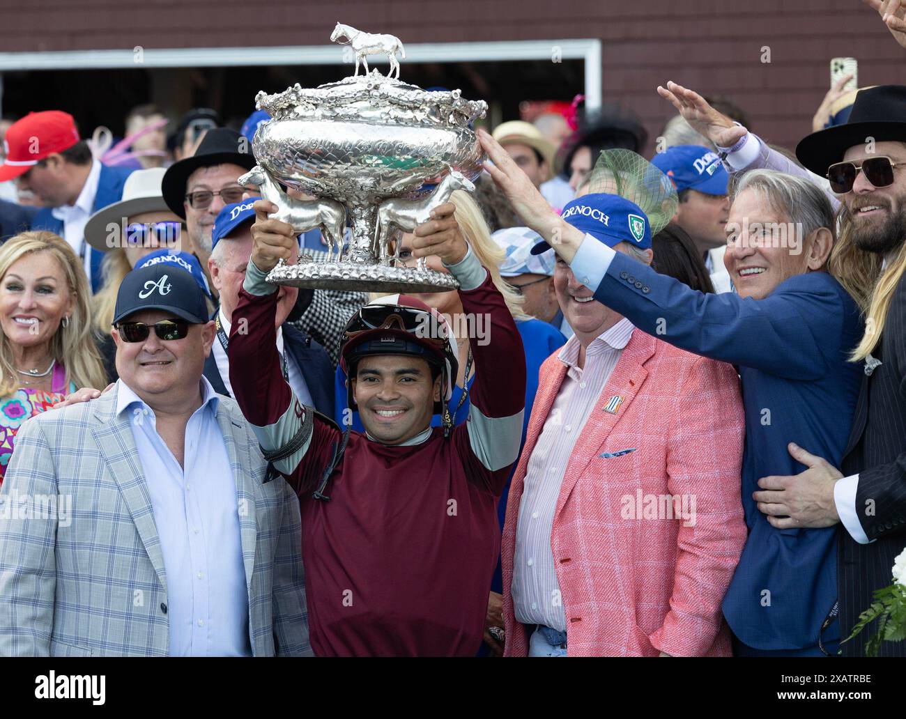 Saratoga Springs, United States. 08th June, 2024. Jockey Luis Suez ...