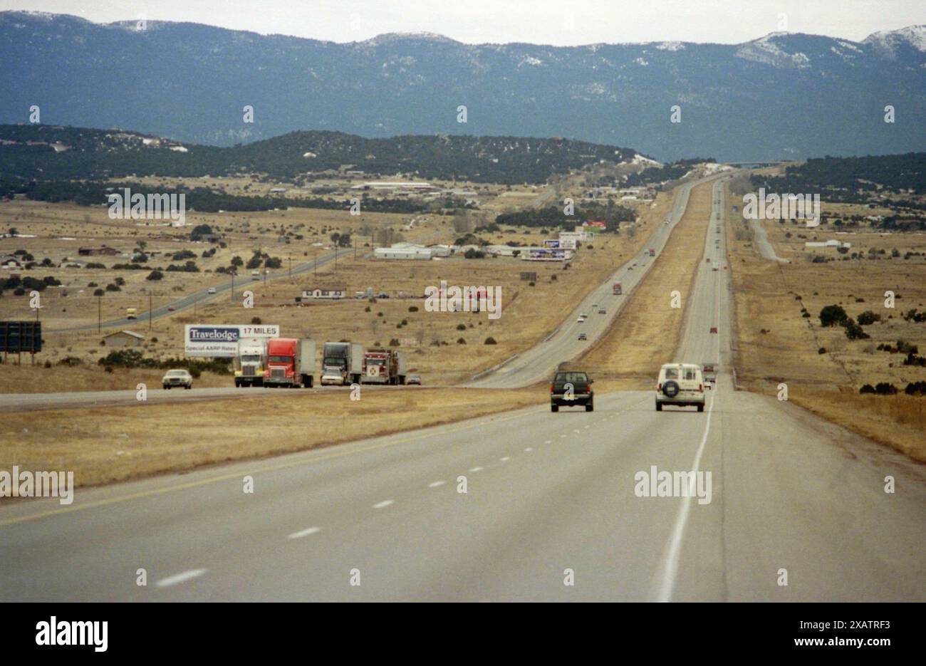 Driving on a highway in Arizona, U.S.A., approx. 2002 Stock Photo - Alamy