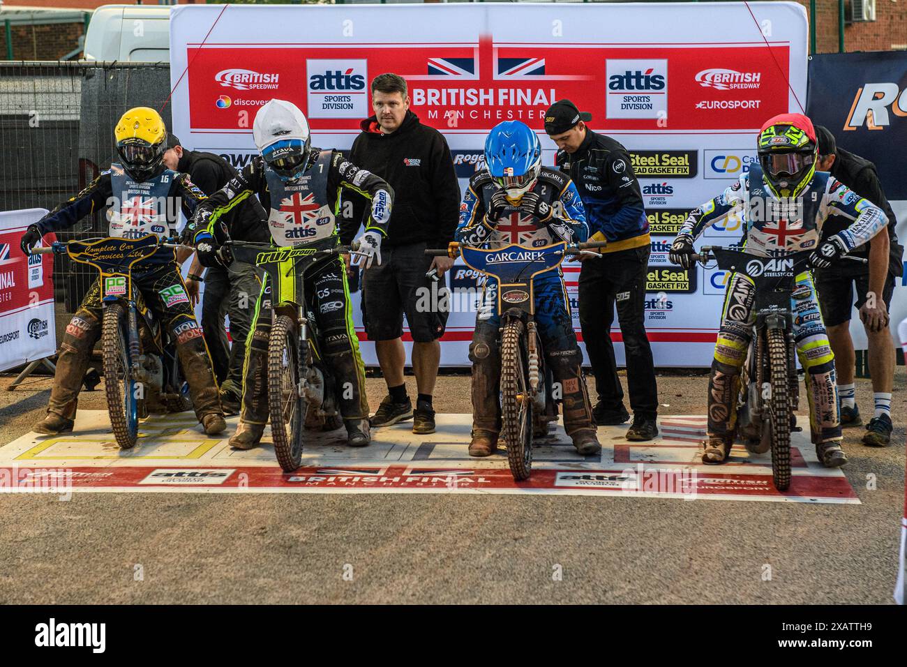 The riders in Heat 18 get ready to go out during the Attis Insurance ...