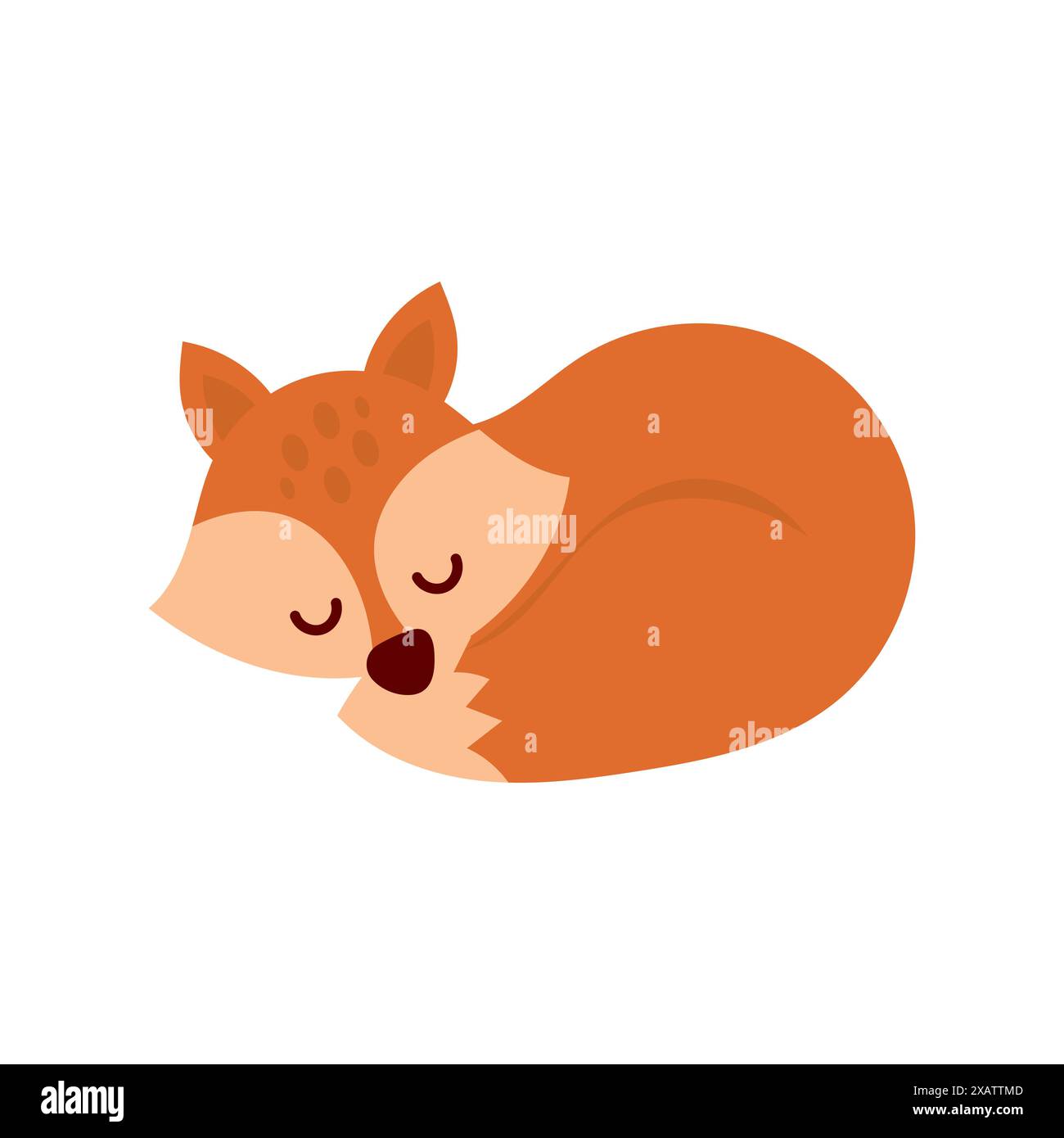 Sleeping fox animal vector illustration in cartoon style Stock Vector ...
