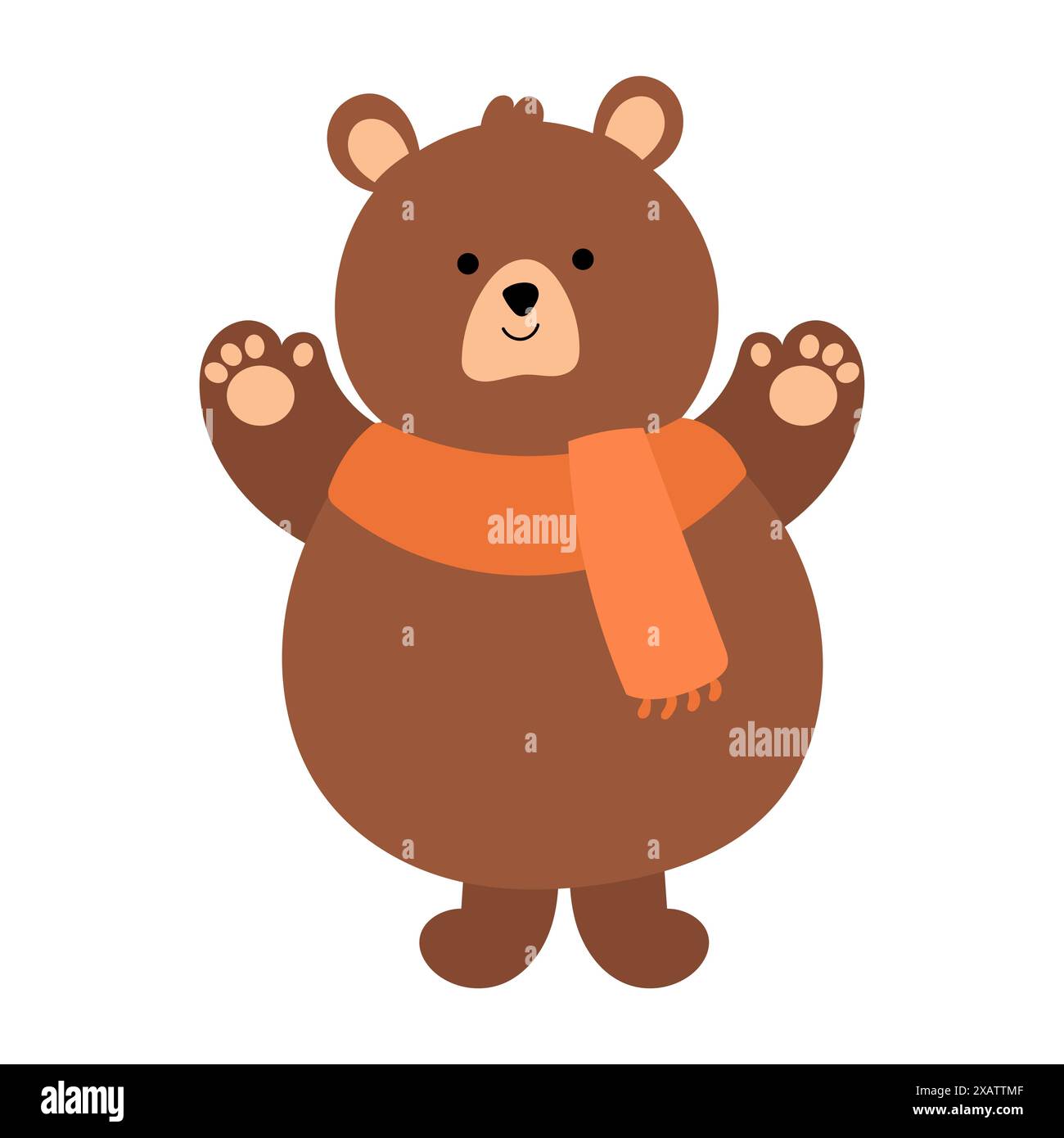 bear animal wearing scarf vector illustration in cartoon style Stock ...