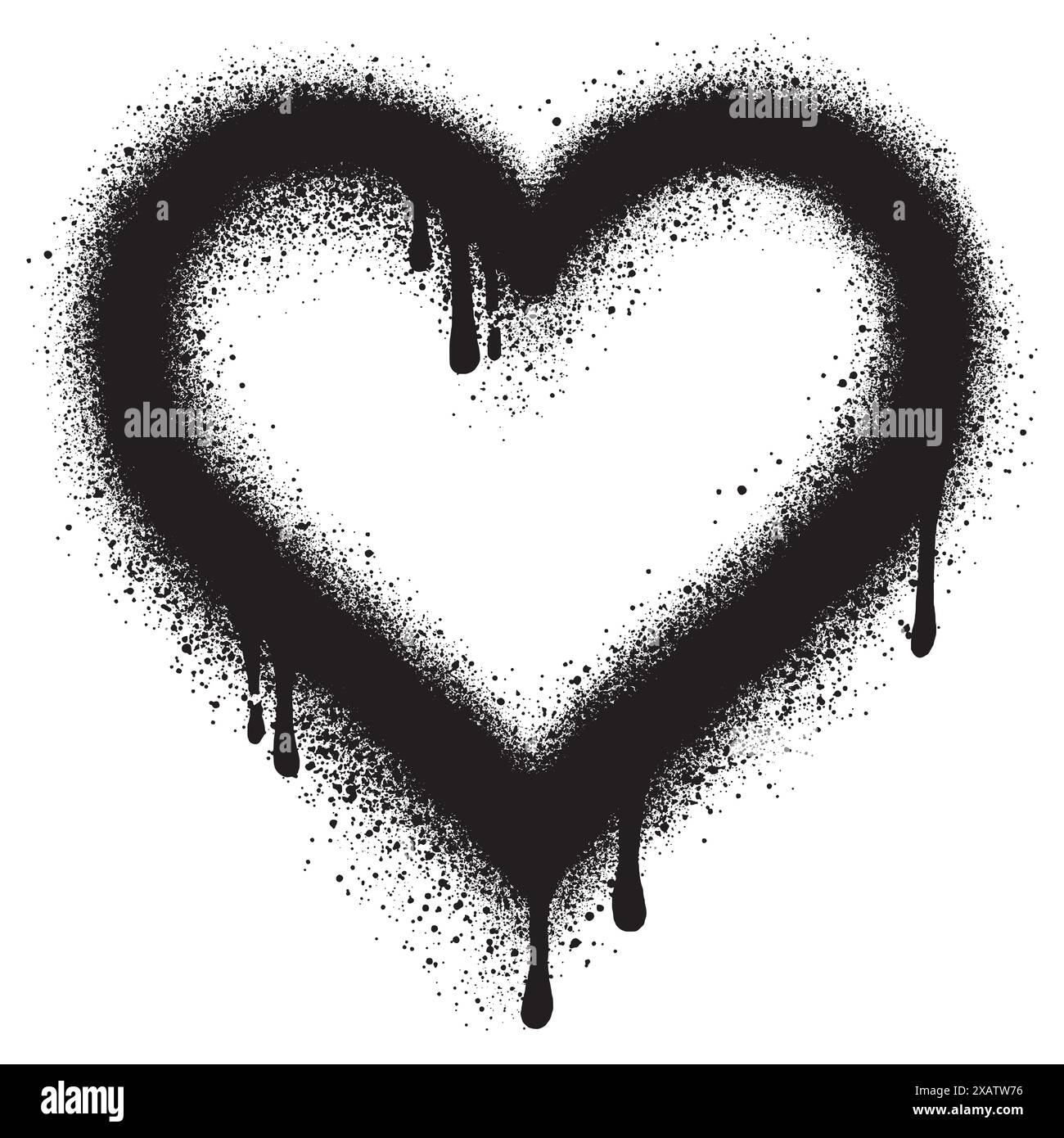 Spray graffiti heart symbol isolated on White background Stock Vector ...