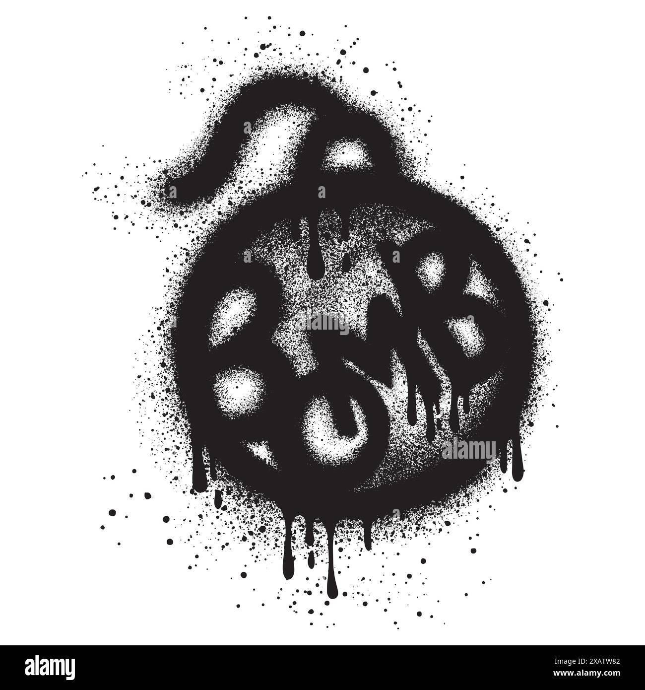Spray Painted Graffiti bomb icon Sprayed isolated with a white ...