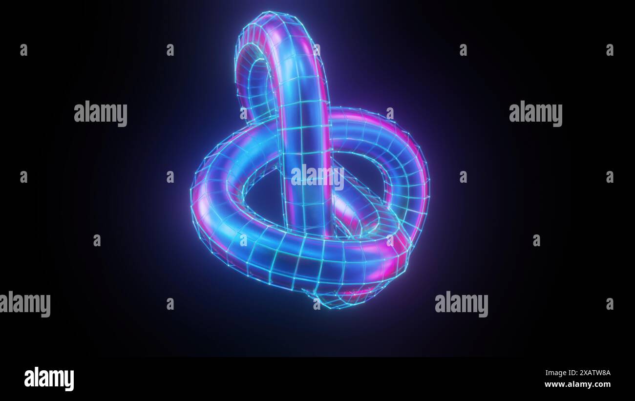 Glow Twisted torus. Computer generated 3d render Stock Photo - Alamy