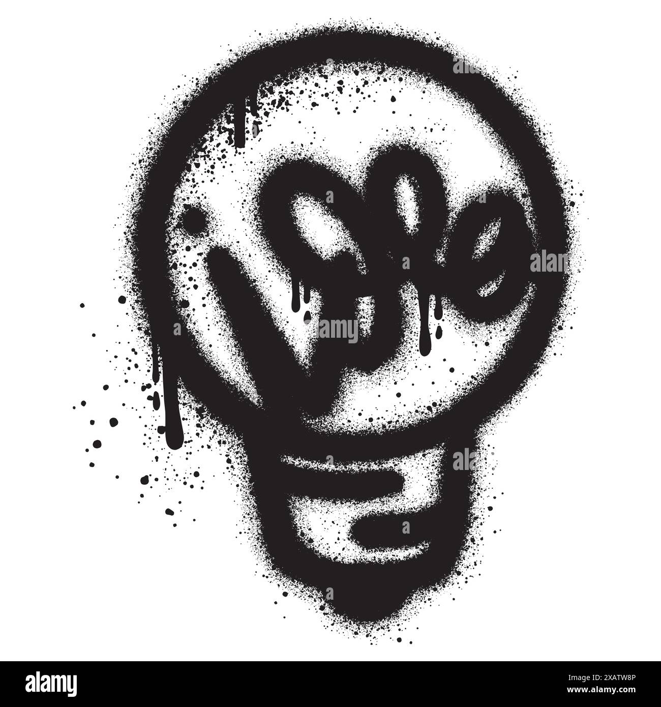 Spray Painted Graffiti Light Bulb line icon Sprayed isolated with a ...