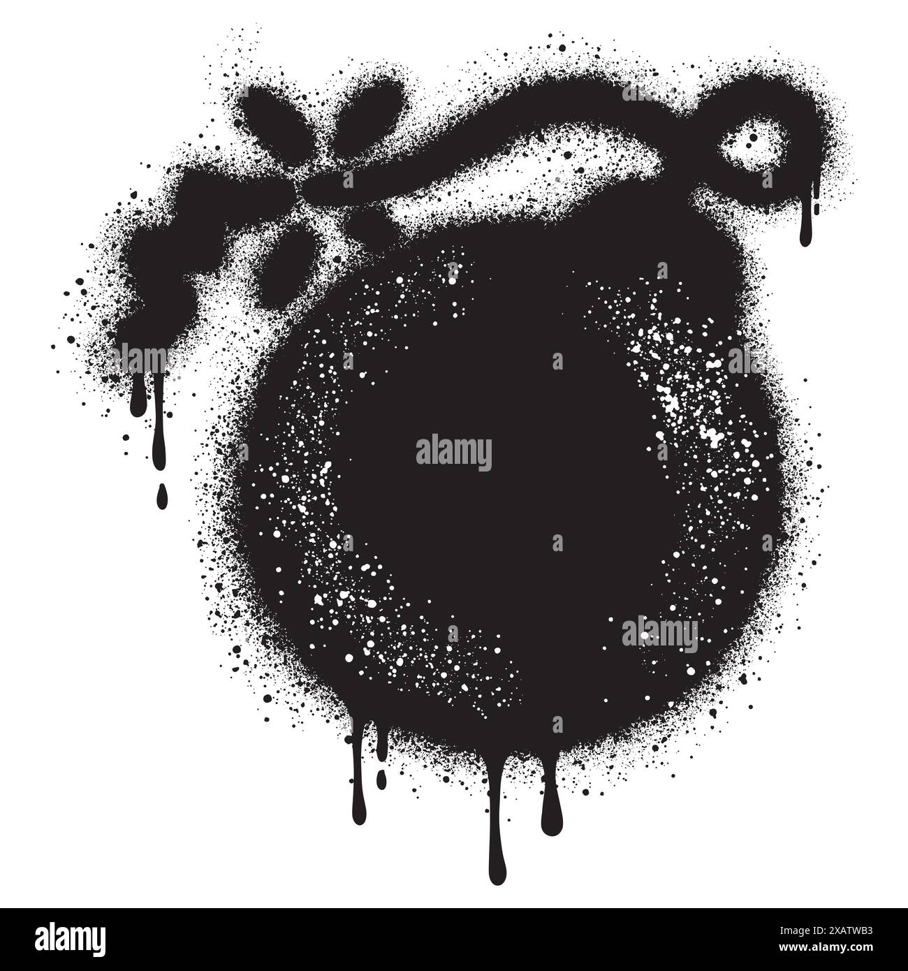 Spray Painted Graffiti bomb icon Sprayed isolated with a white ...