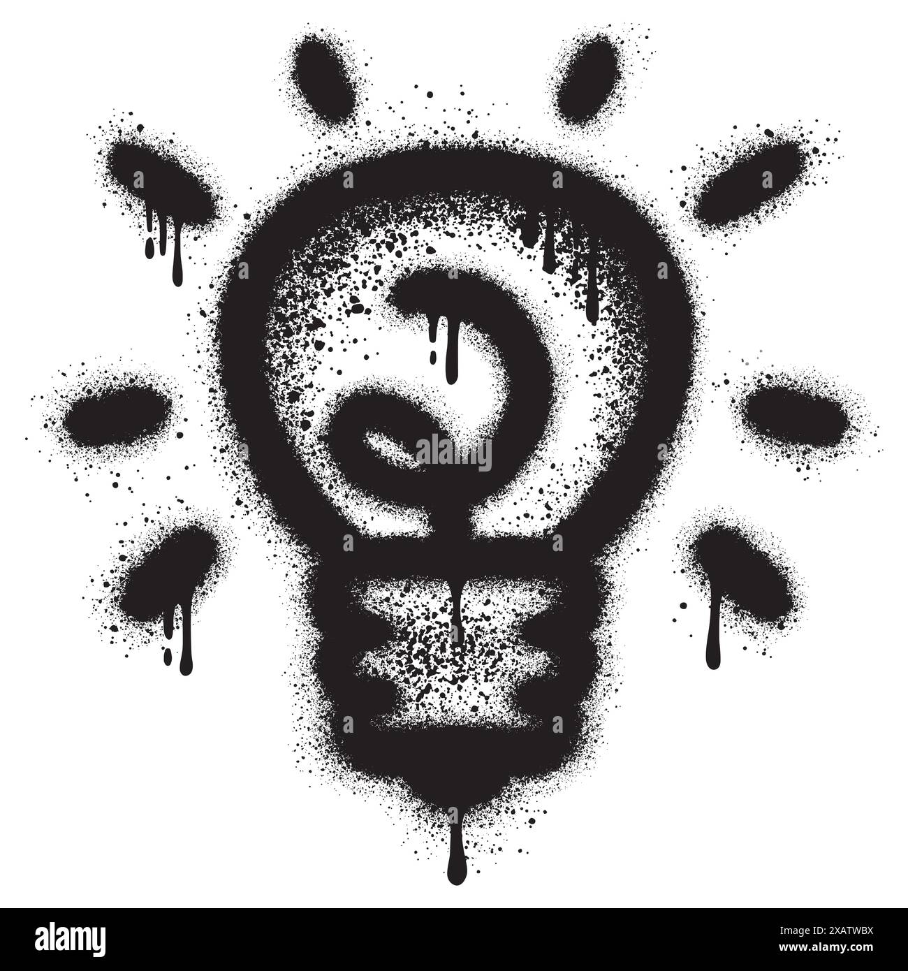 Spray Painted Graffiti Light Bulb line icon Sprayed isolated with a ...