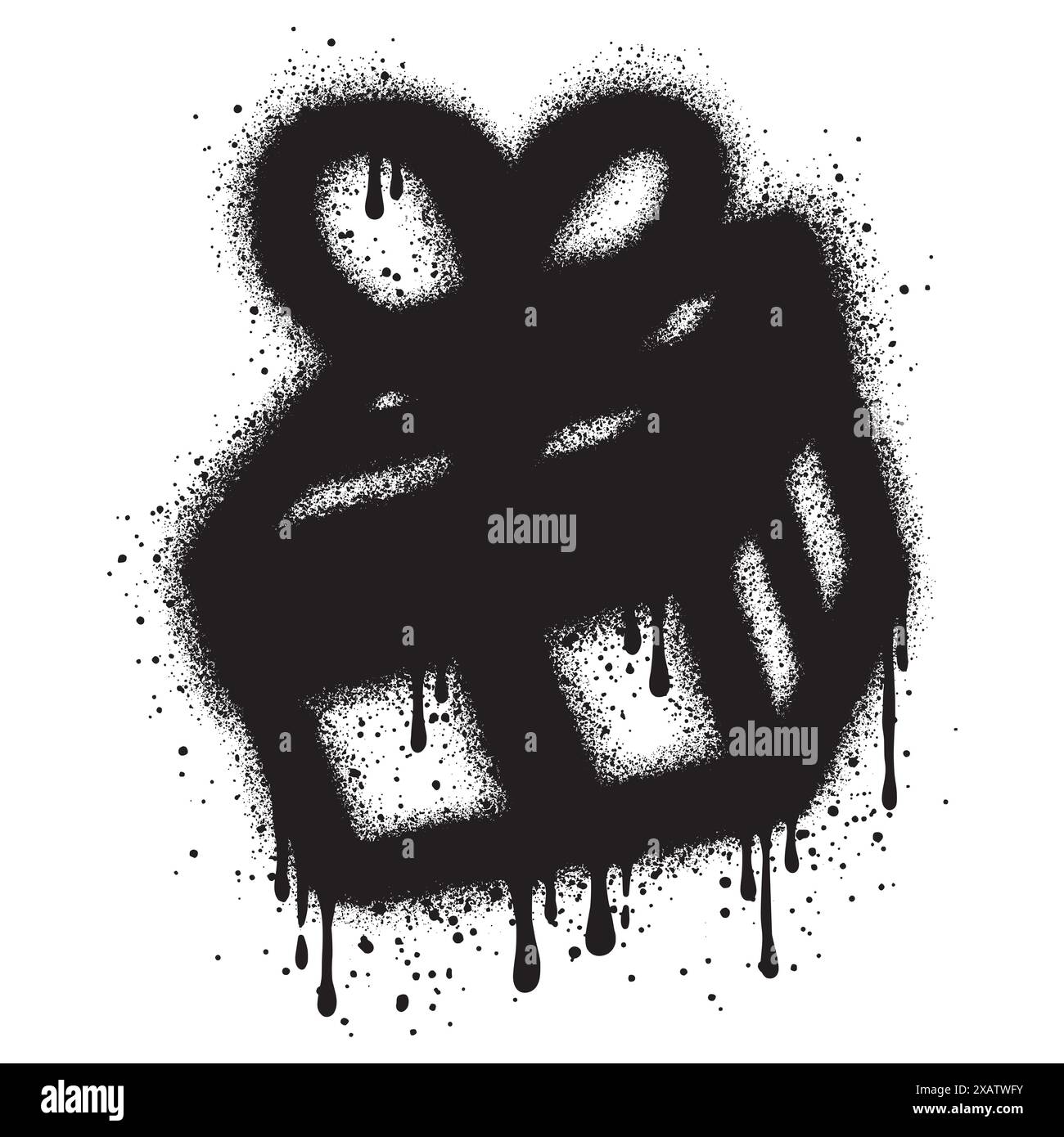 birthday gifts in urban graffiti style with black spray paint. vector ...