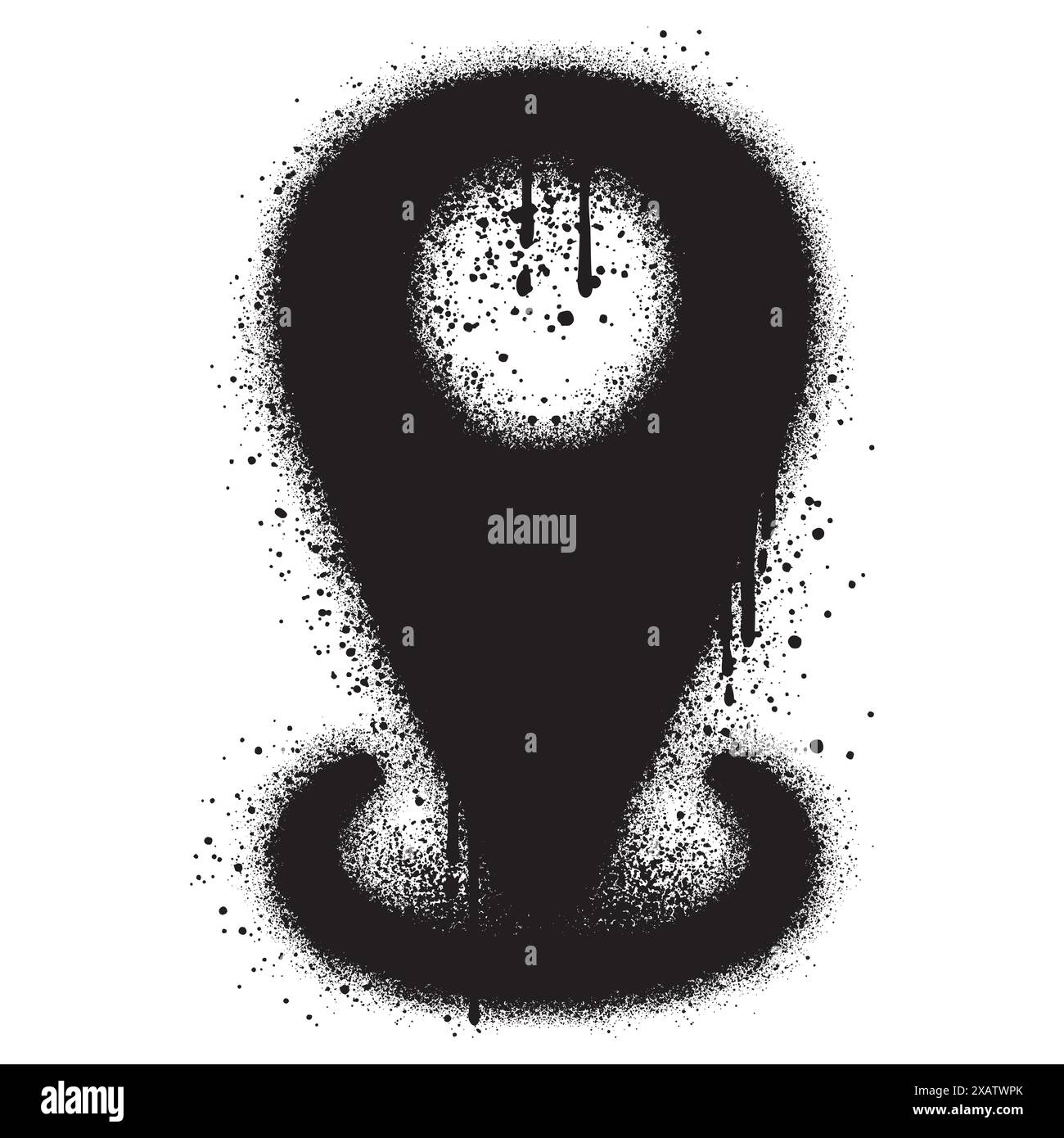Spray Painted Graffiti Map pointer icon Sprayed isolated with a white ...