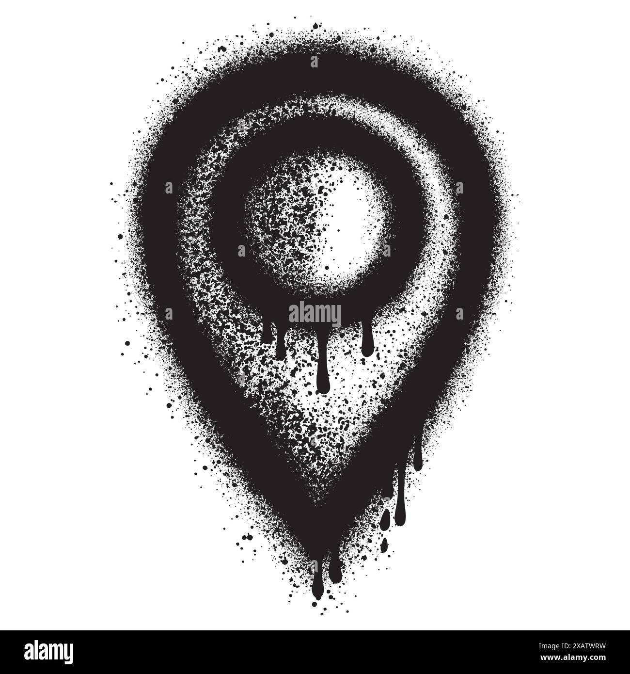 Spray Painted Graffiti Map pointer icon Sprayed isolated with a white ...