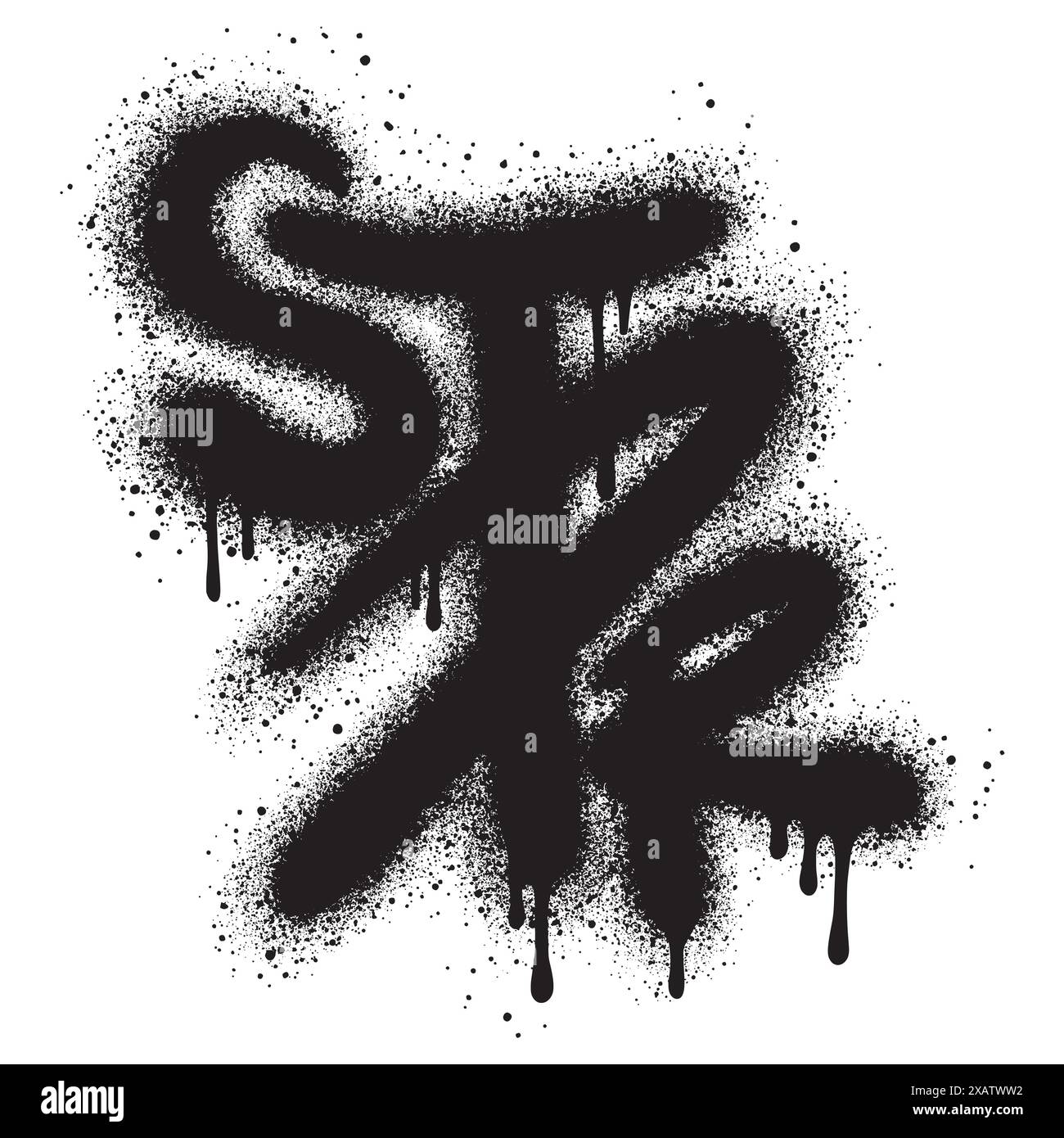 Sprayed star font graffiti with over spray in black over white.Vector ...