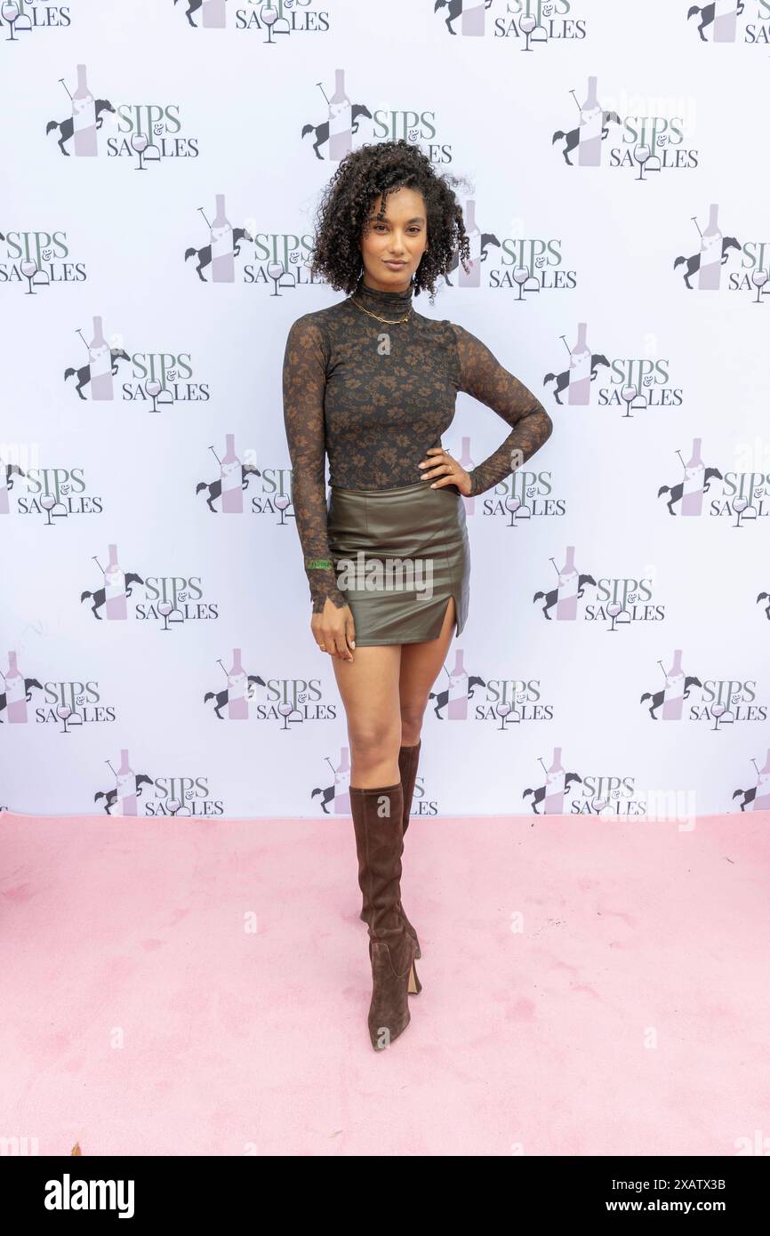 Model Dana Tyne attends Sips and Saddles-A Celebration of National Rose ...