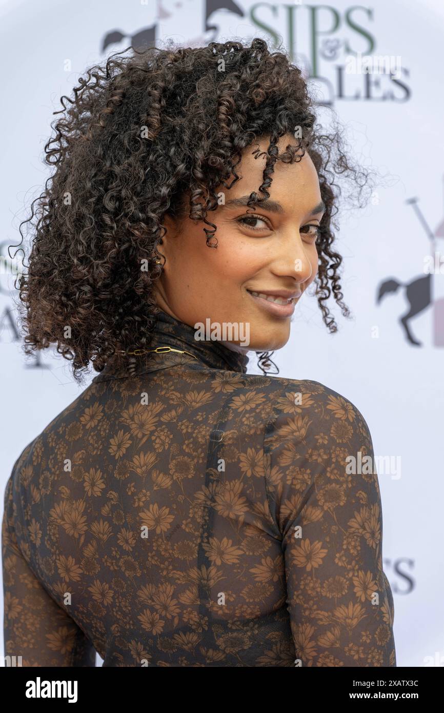 Model Dana Tyne attends Sips and Saddles-A Celebration of National Rose ...