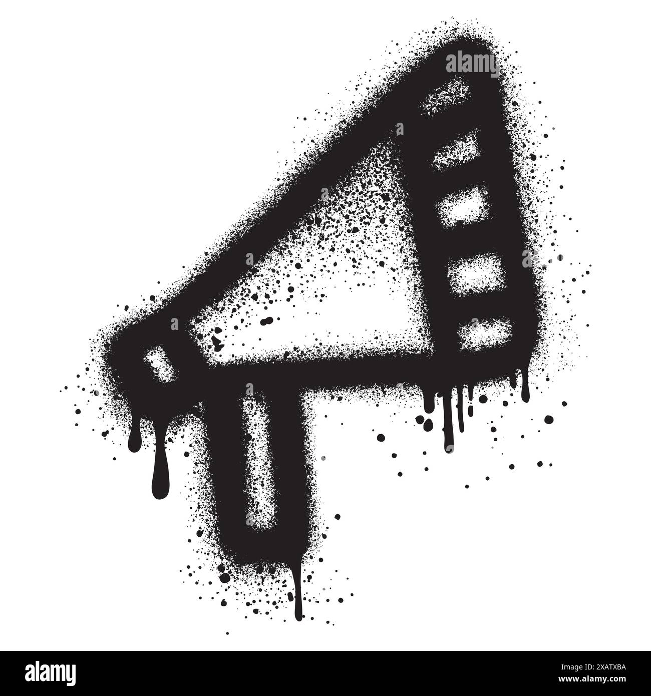 Spray Painted Graffiti Megaphone icon Sprayed isolated with a white ...