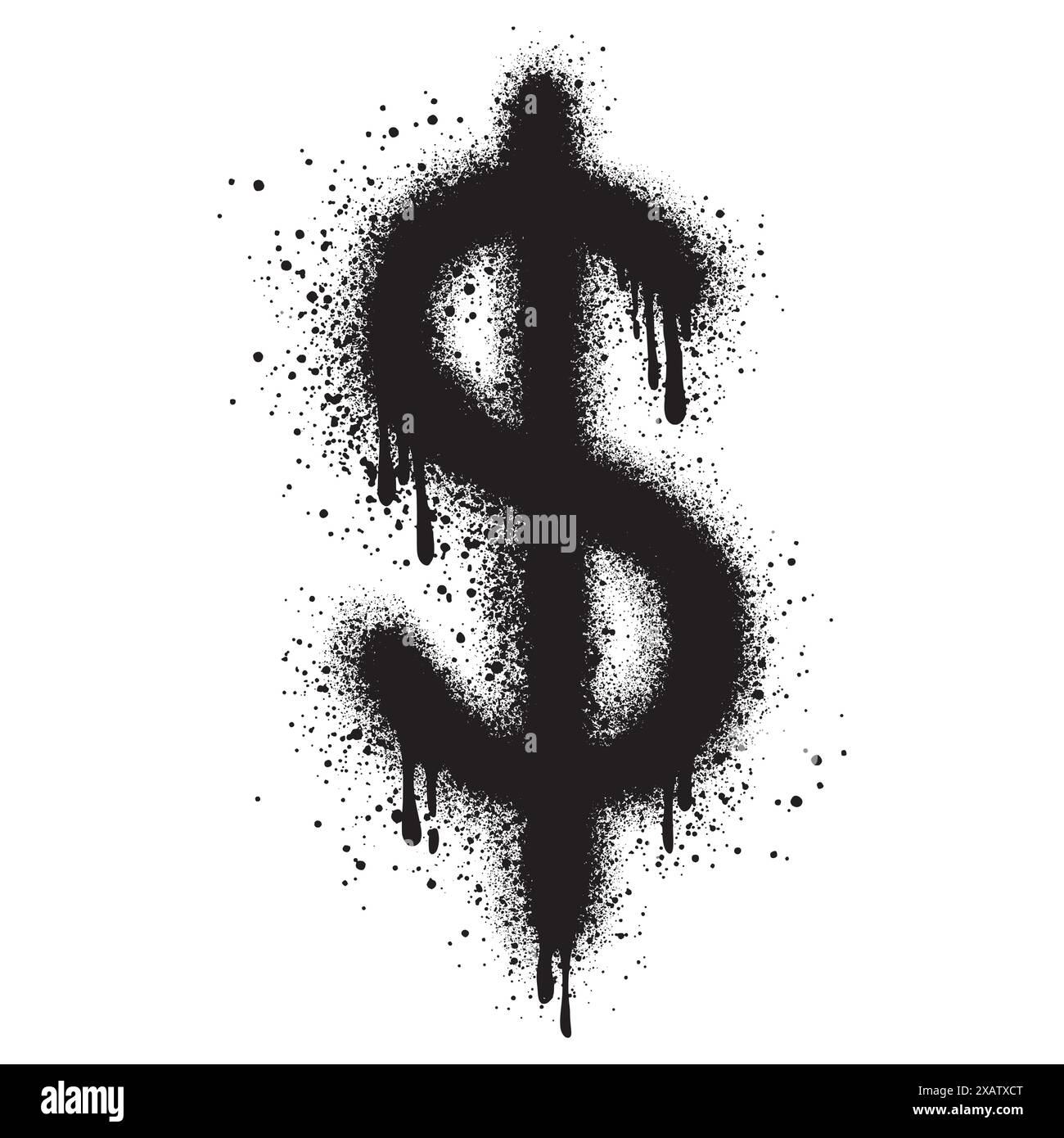 dollar sign graffiti spray. Black. isolated on white background. eps 10 ...