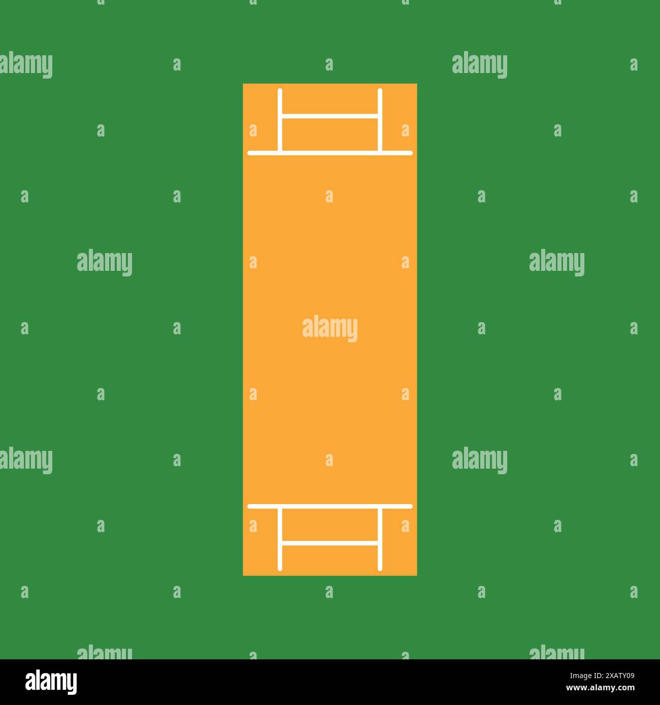 Cricket pitch sports field grass. Cricket pitch vector icon Stock ...