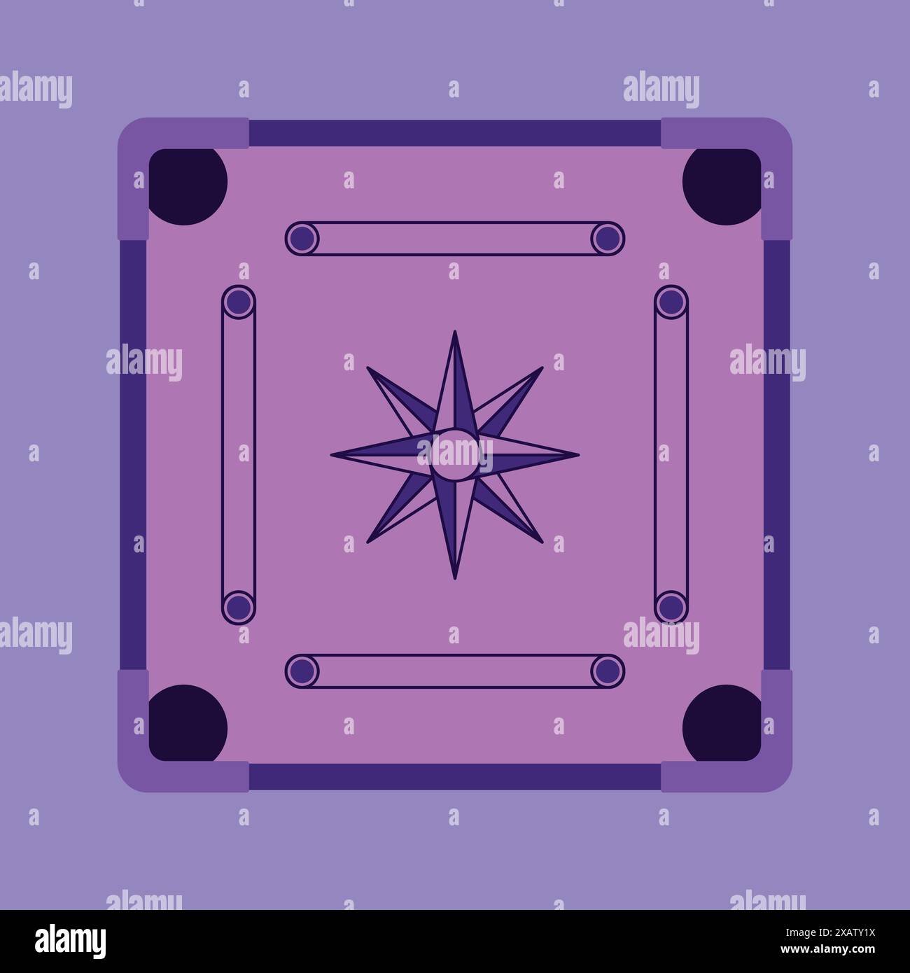 Wooden Carrom Board Game Vector Illustration Carrom game icon Indian ...