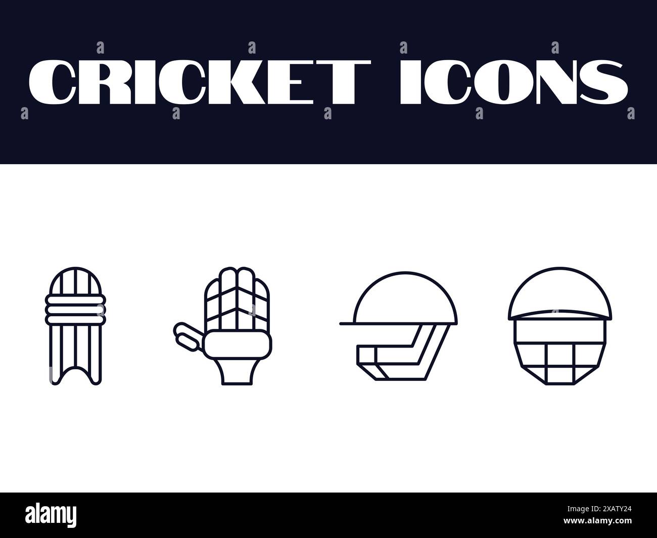 Cricket Icon collection set vector. Cricket line icons vector set Stock ...