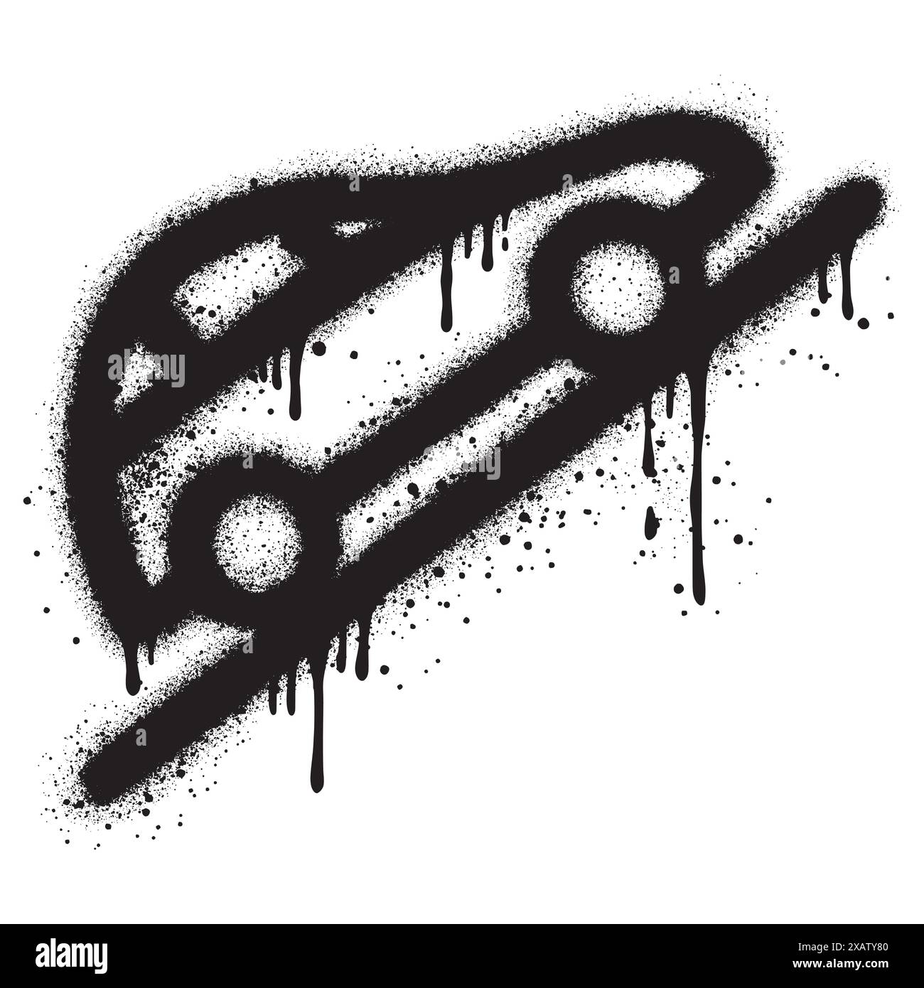 Spray Painted Graffiti car isolated with a white background. EPS 10 ...