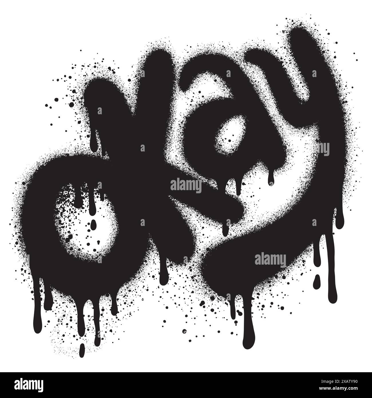 graffiti Okay text sprayed in black over white Stock Vector Image & Art ...