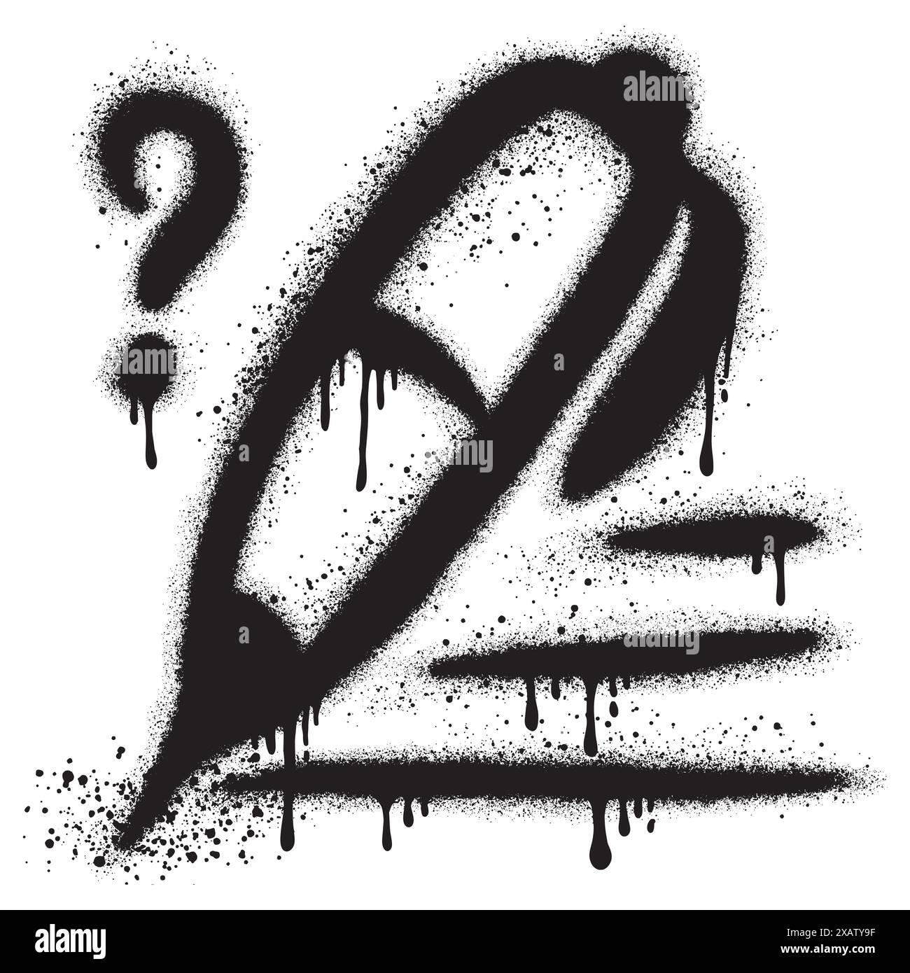 Spray Painted Graffiti fountain pen icon Sprayed isolated with a white ...