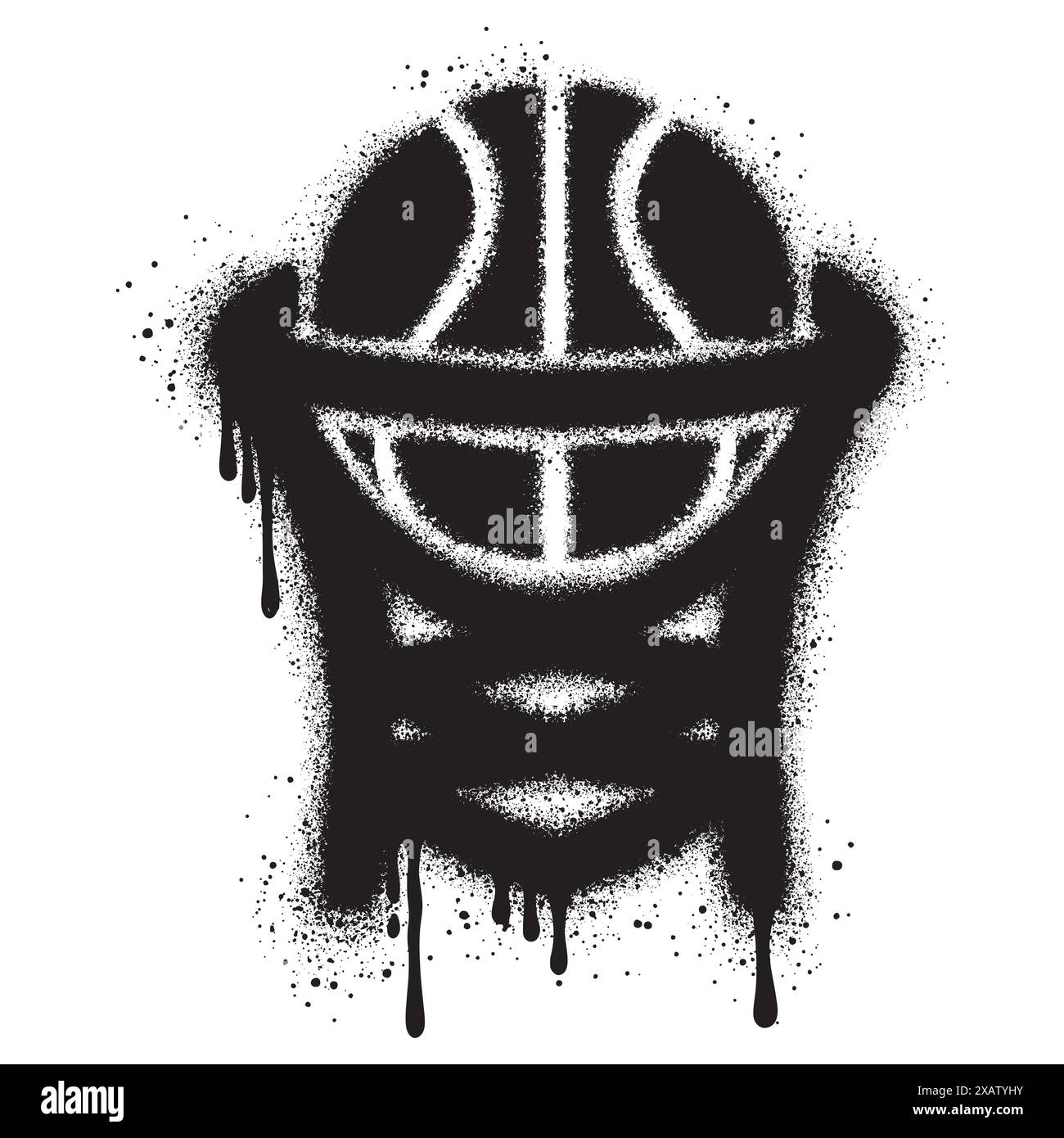 Spray Painted Graffiti Basketball hoop Sprayed isolated with a white ...