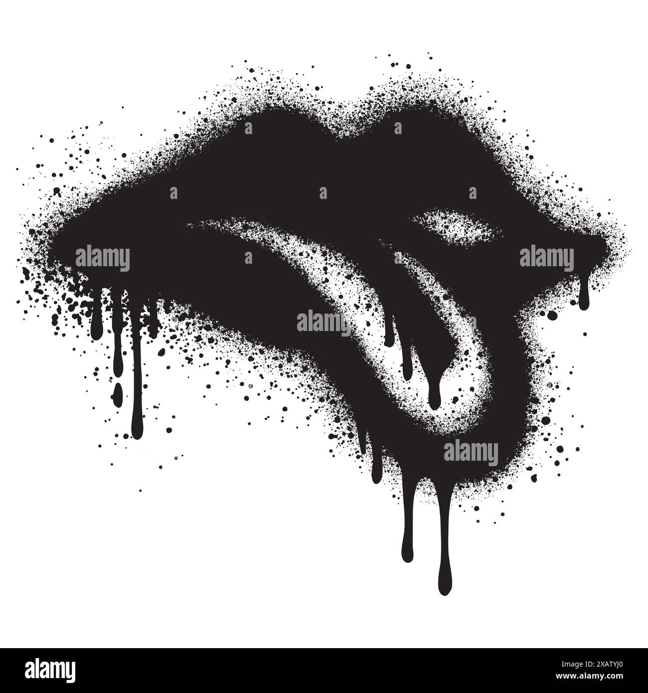 Spray Painted Mouth Graffiti Sprayed isolated on white background Stock ...