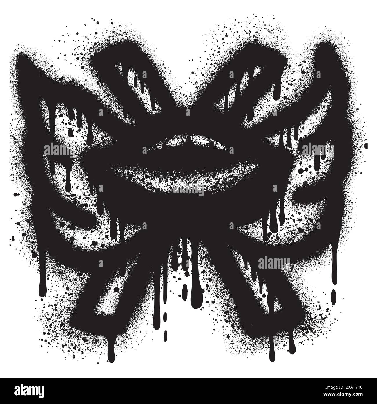 Spray Painted Mouth Graffiti Sprayed isolated on white background Stock ...