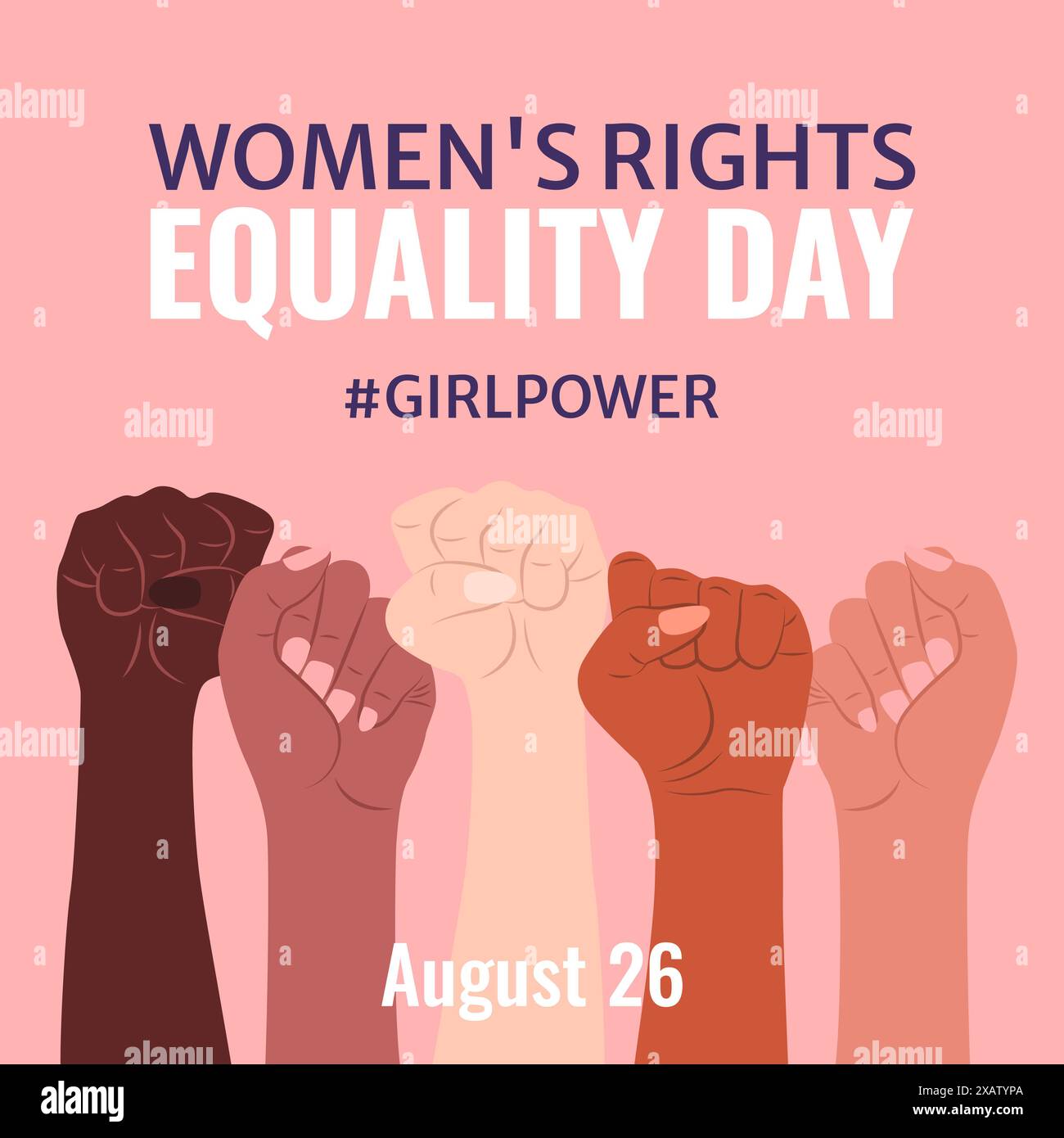 Womens Equality Day Banner with Female Hands Stock Vector Image & Art ...