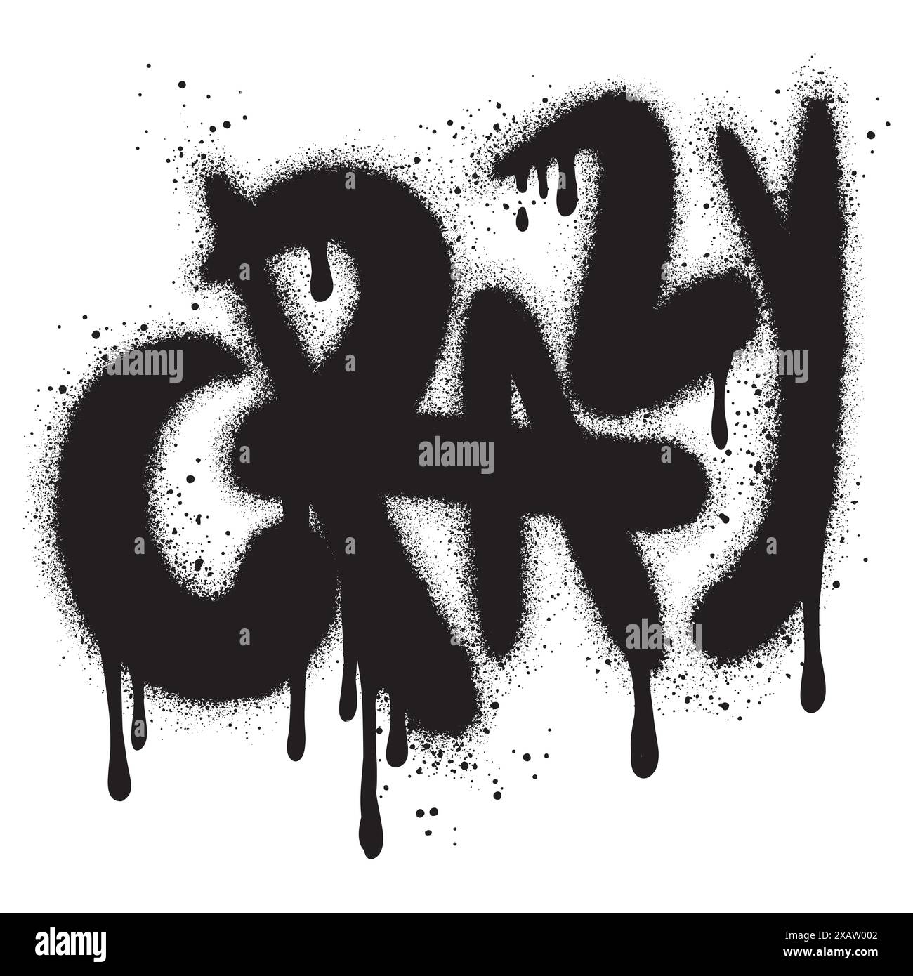 graffiti crazy text sprayed in black over white Stock Vector Image ...