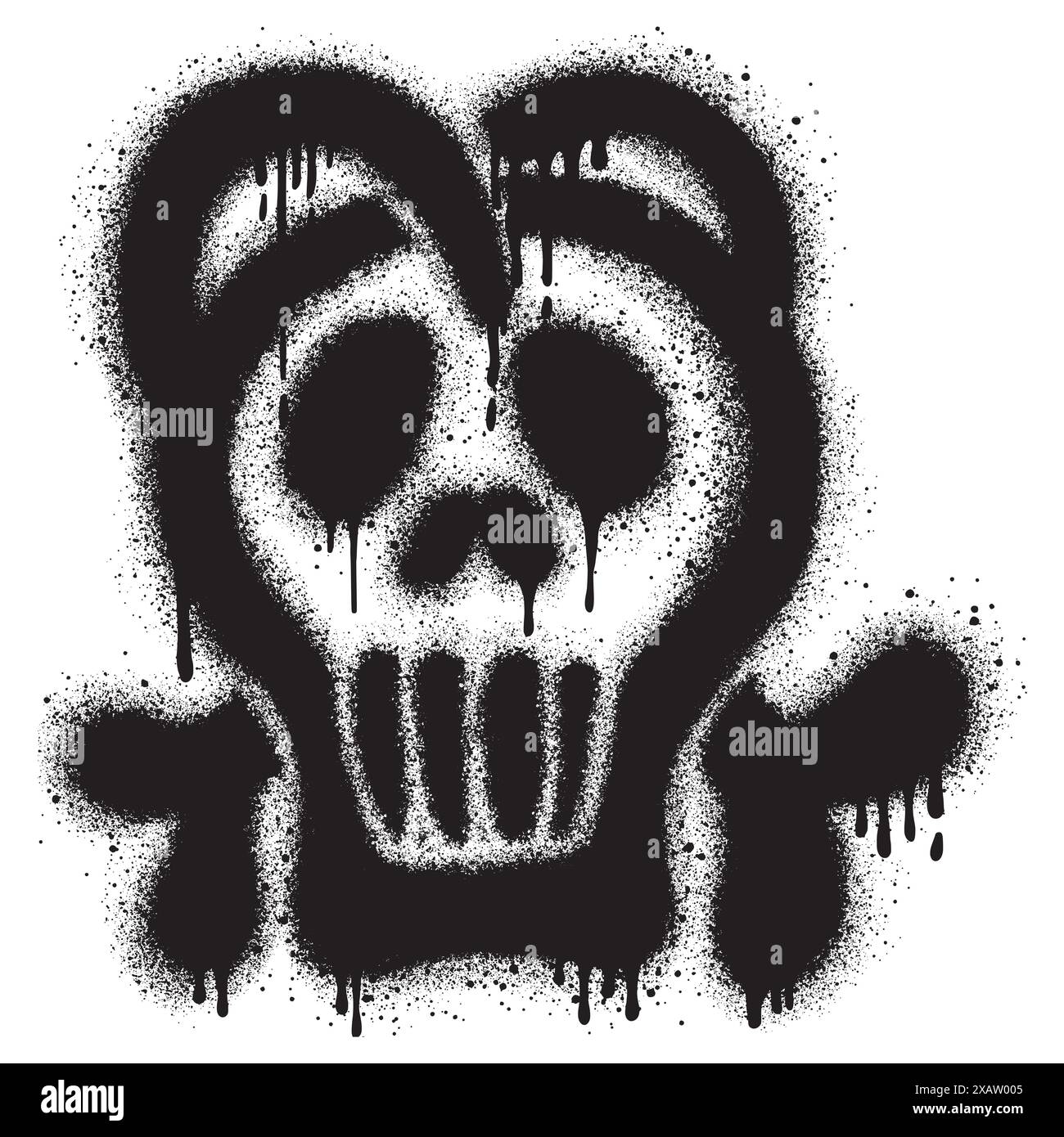 Spray Painted Graffiti skull Sprayed. graffiti skull icon with over ...