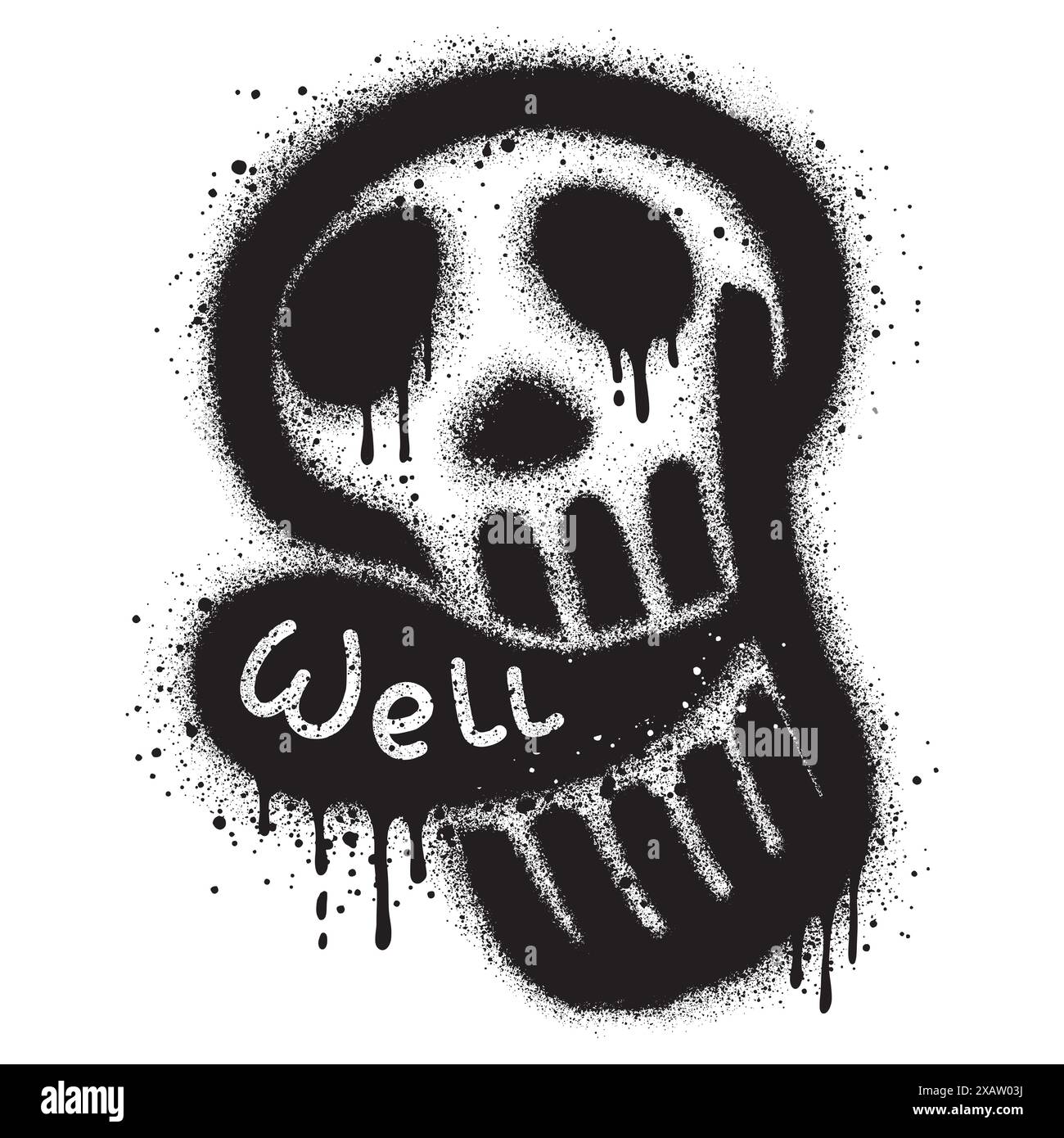 Spray Painted Graffiti skull Sprayed. graffiti skull icon with over ...