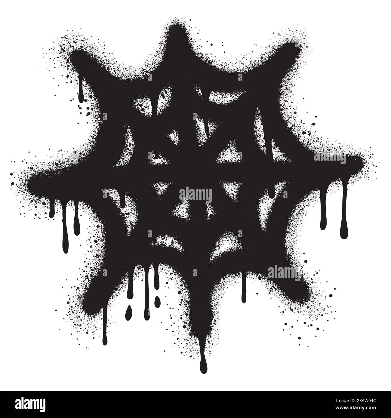 Spray Painted Graffiti spider web Sprayed isolated with a white ...