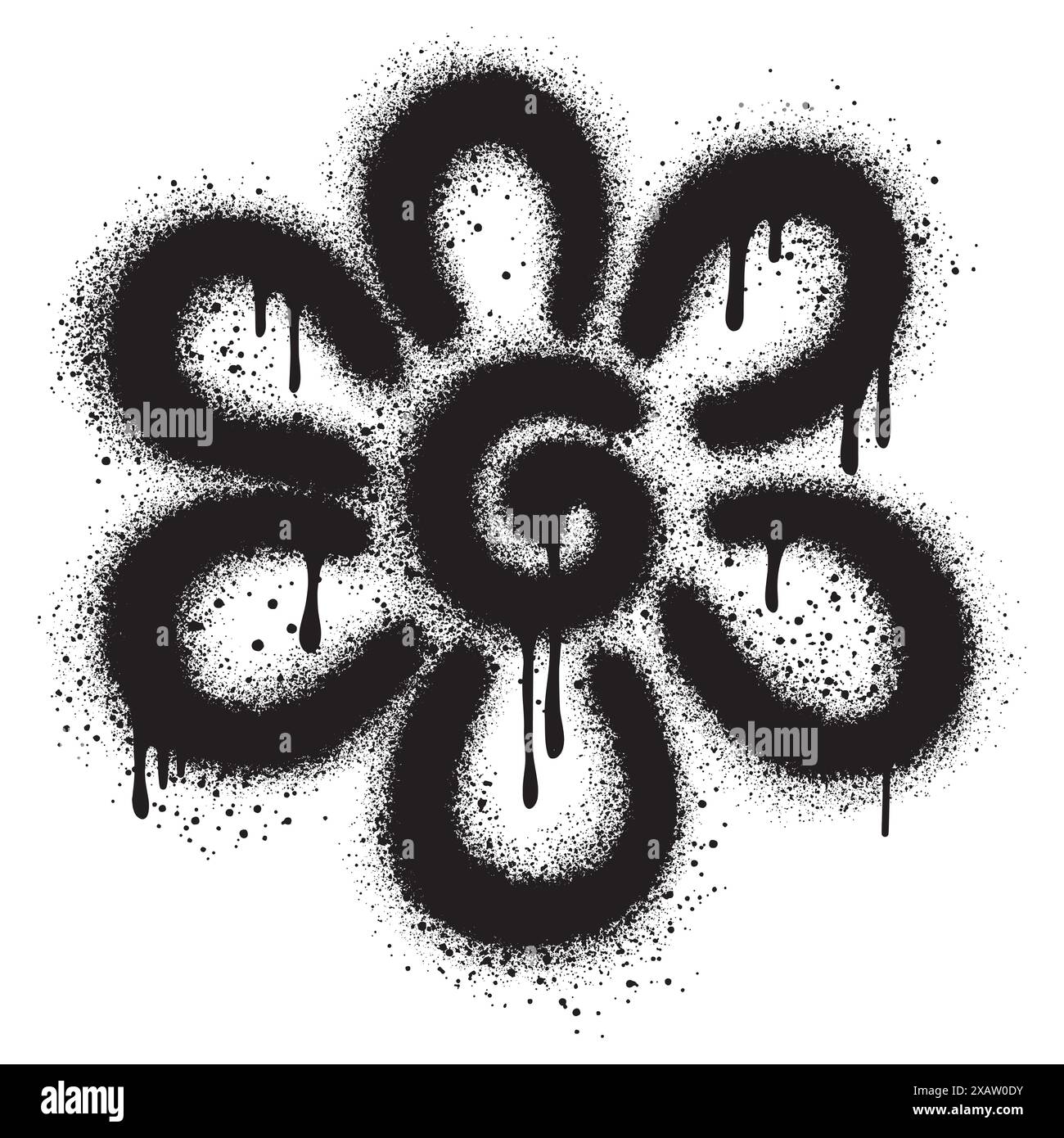 Spray Painted Graffiti flower Sprayed isolated with a white background ...