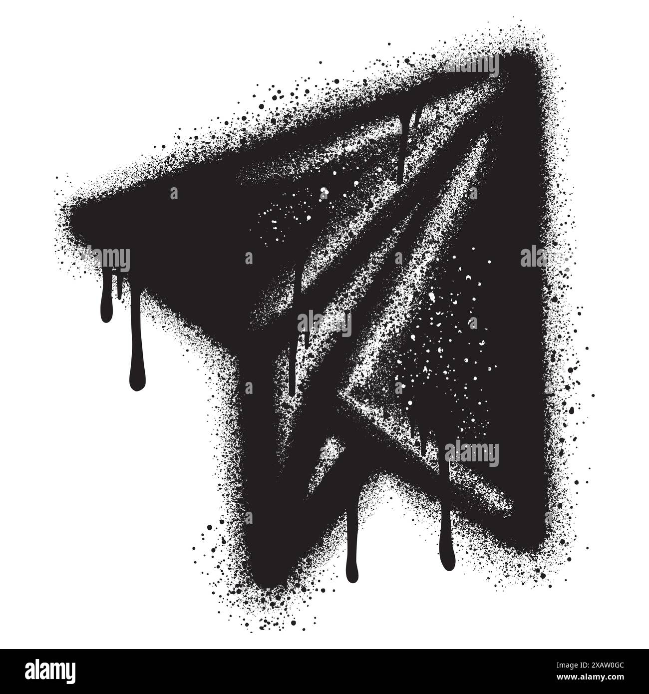 Spray Painted Graffiti paper airplane isolated with a white background ...