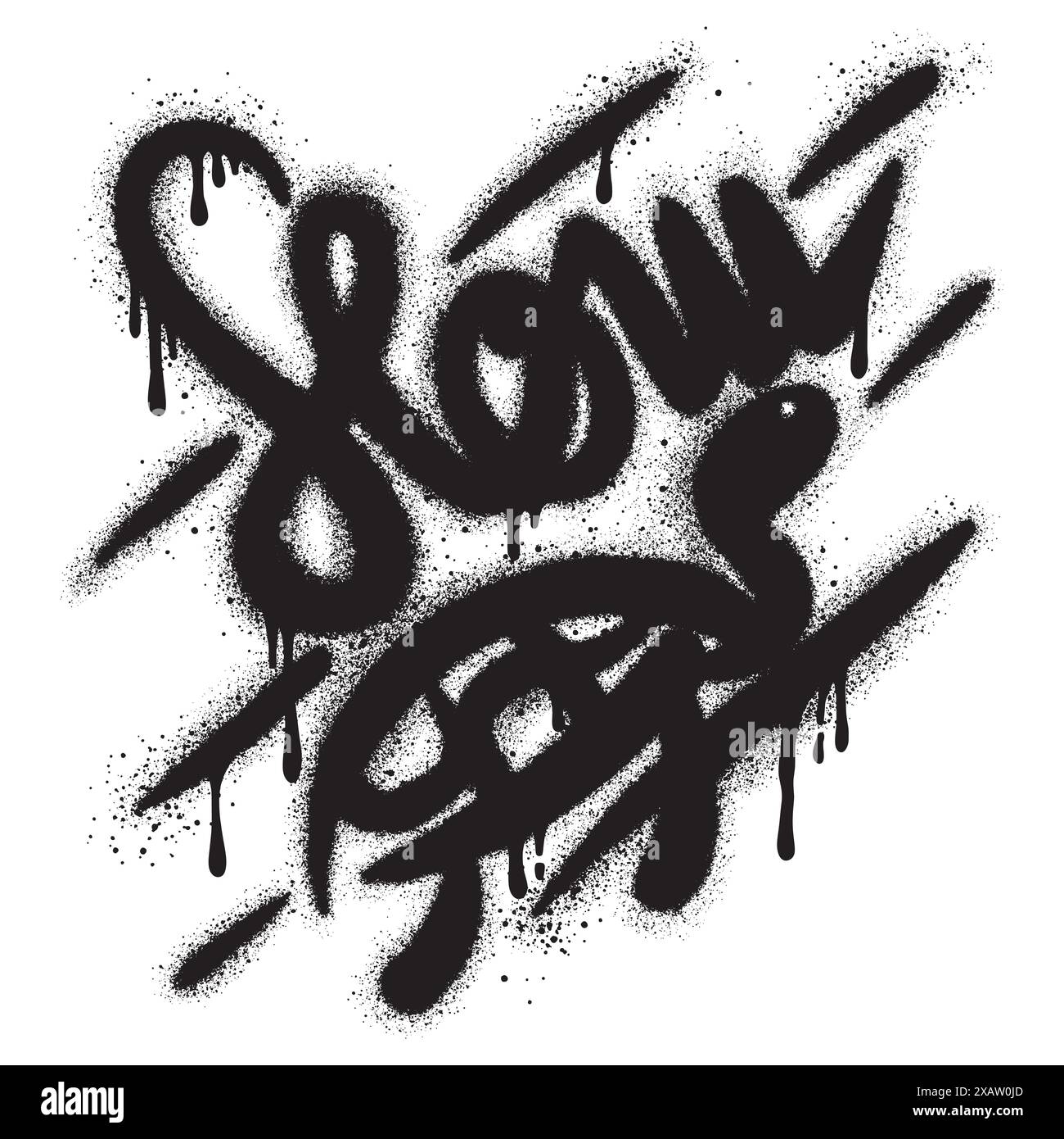 graffiti slow text sprayed in black over white Stock Vector Image & Art ...