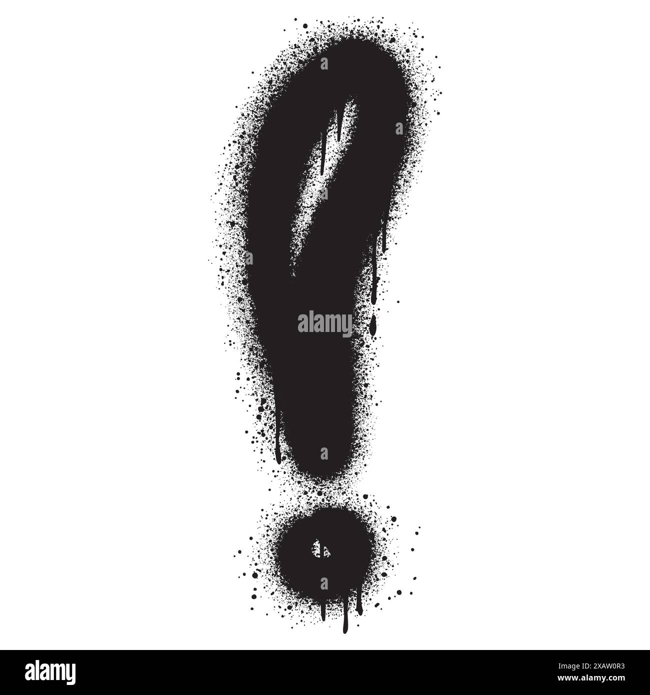 Spray Painted Graffiti exclamation mark Sprayed isolated with a white ...