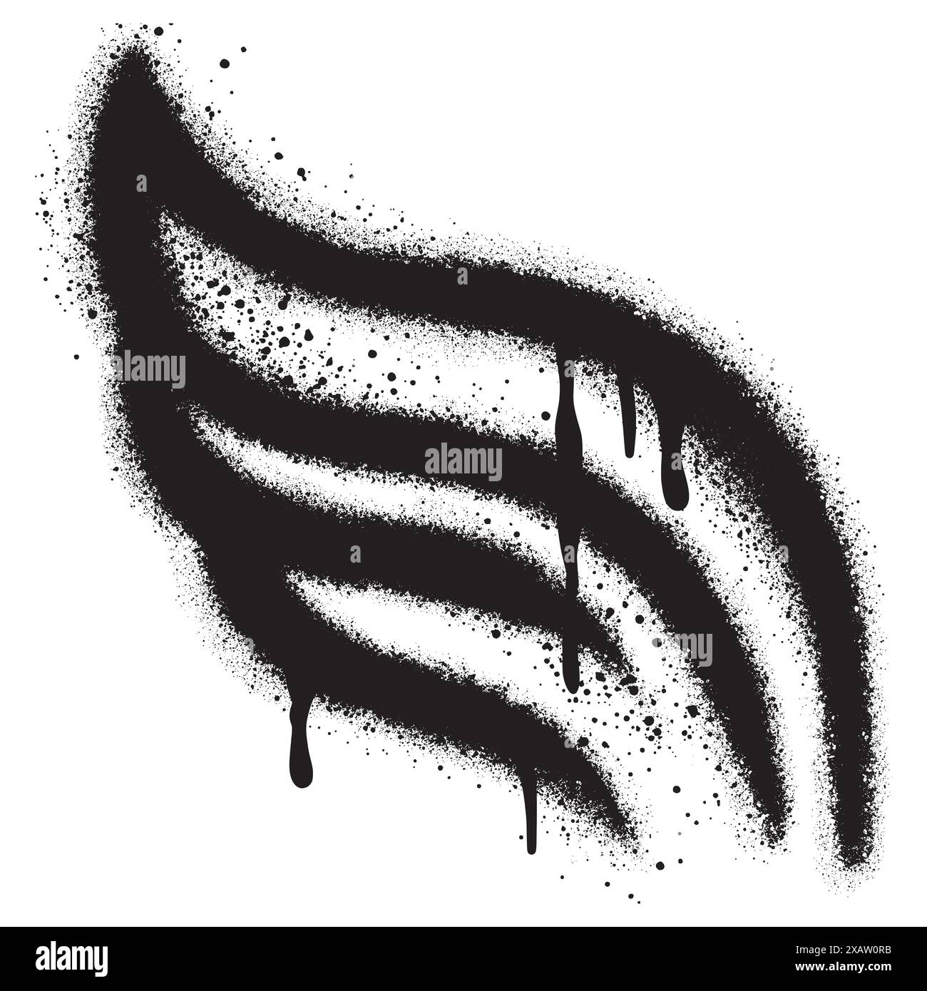 Spray Painted Graffiti wings Sprayed isolated with a white background ...