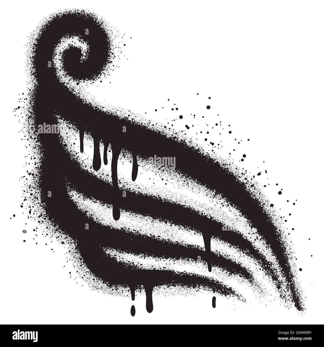 Spray Painted Graffiti wings Sprayed isolated with a white background ...